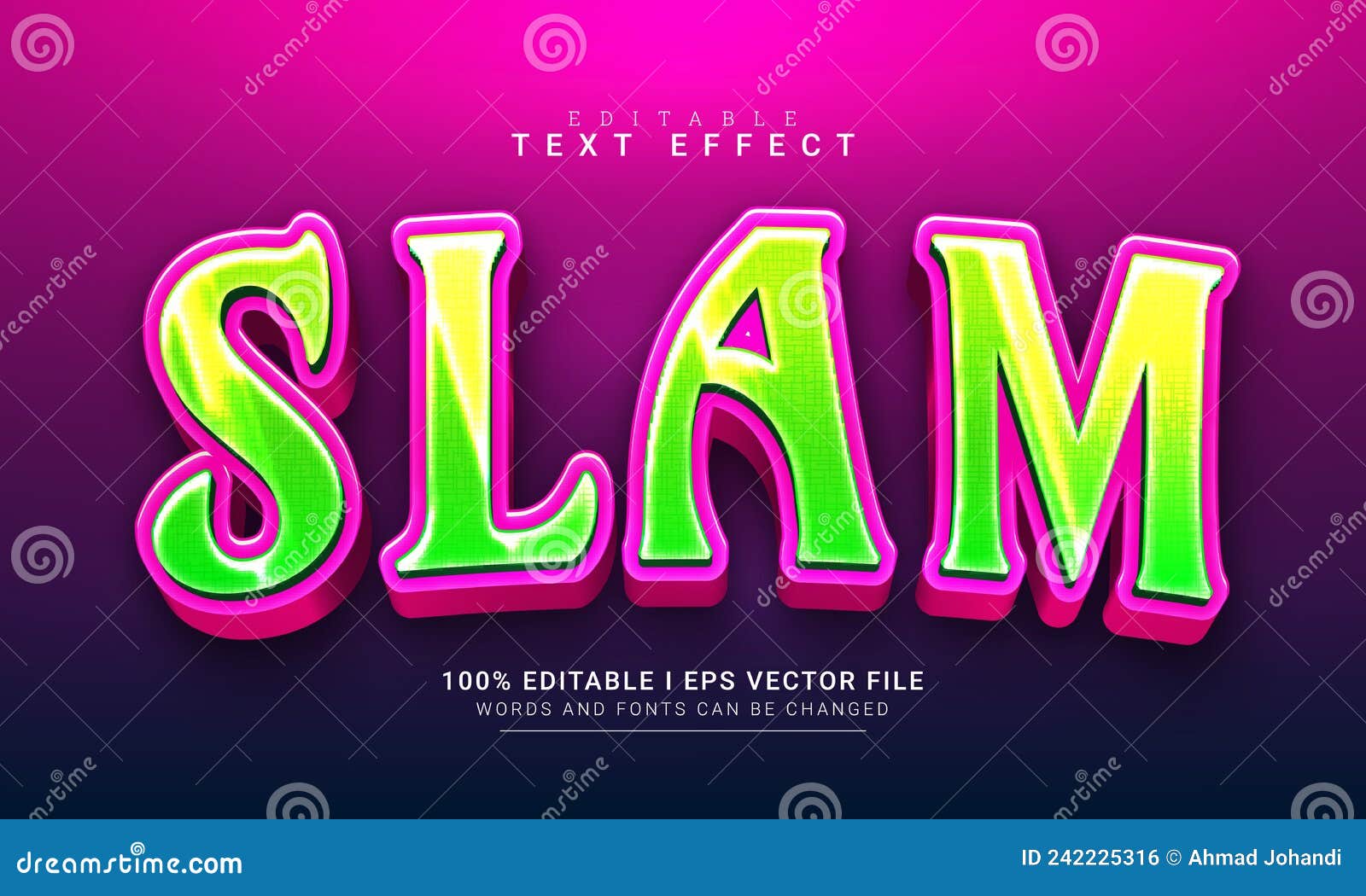 Ilustraciones De Efectos De Texto De Estilo Slam 3d Ilustración del ...