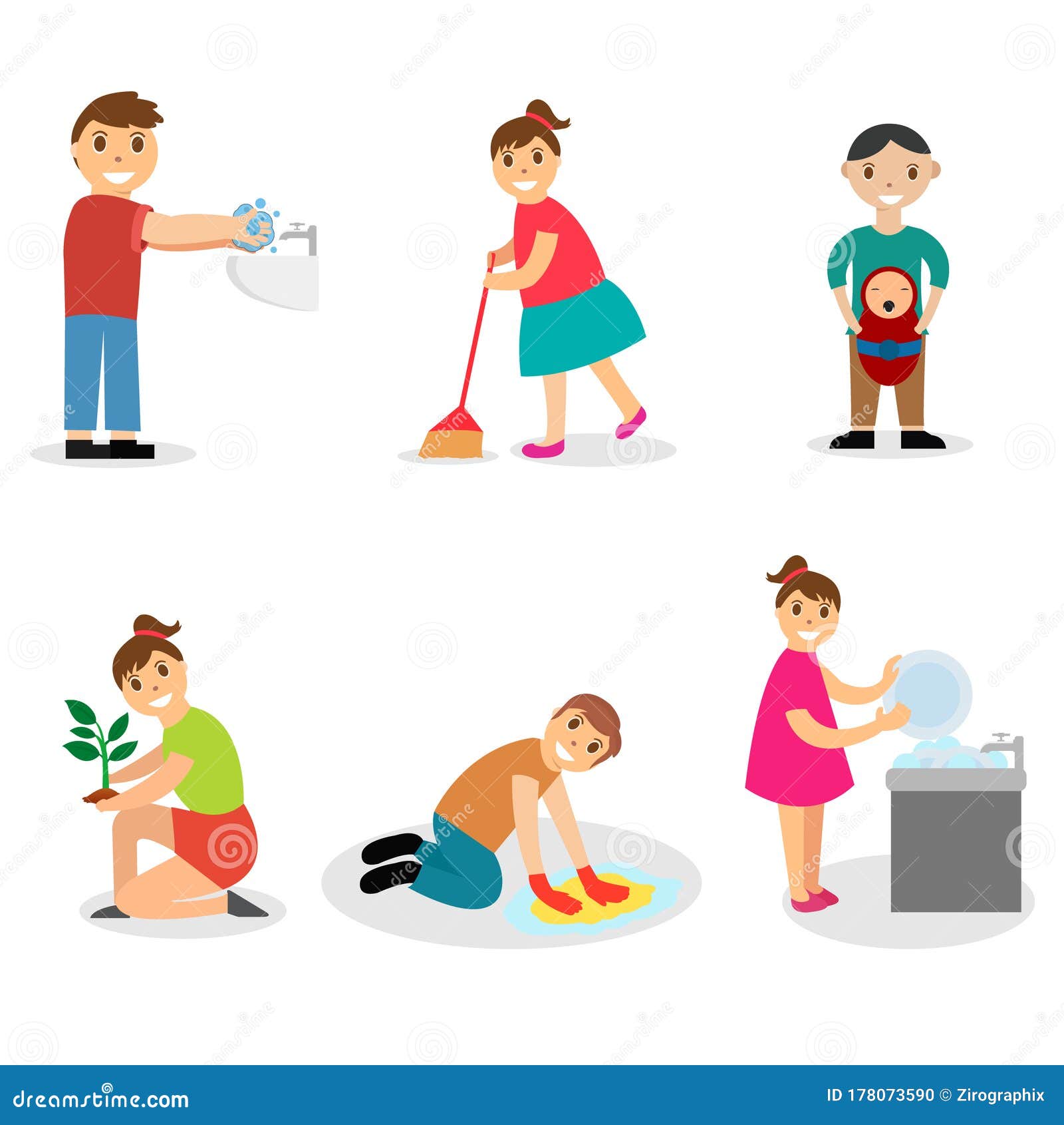 Ilustraciones Vectoriales De Buenos Hábitos De Los Niños Stock De