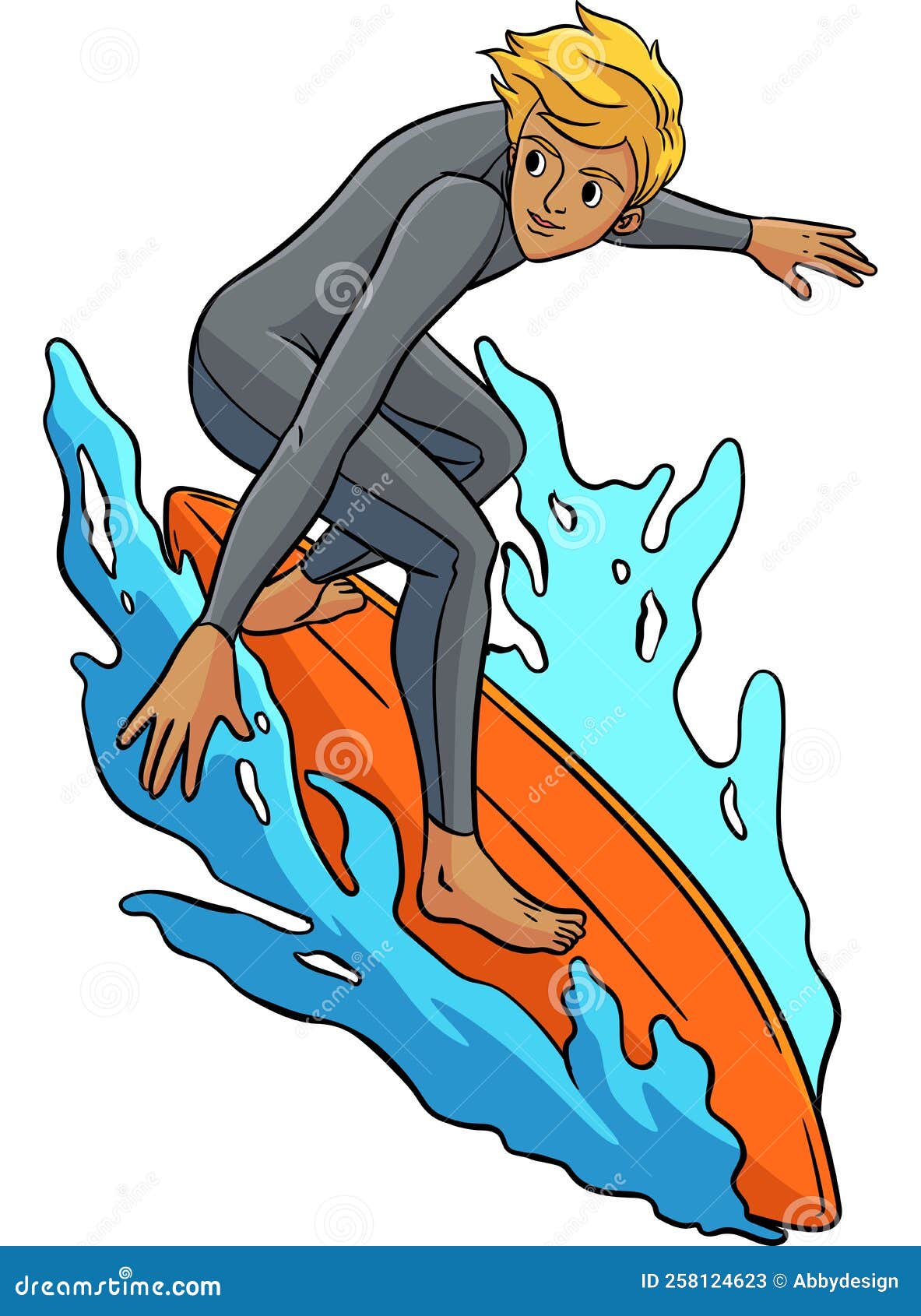 Ilustración Clipart De Color De Dibujos Animados Surfistas Ilustración ... Ilustración Clipart De Color De Dibujos Animados Surfistas Ilustración ...