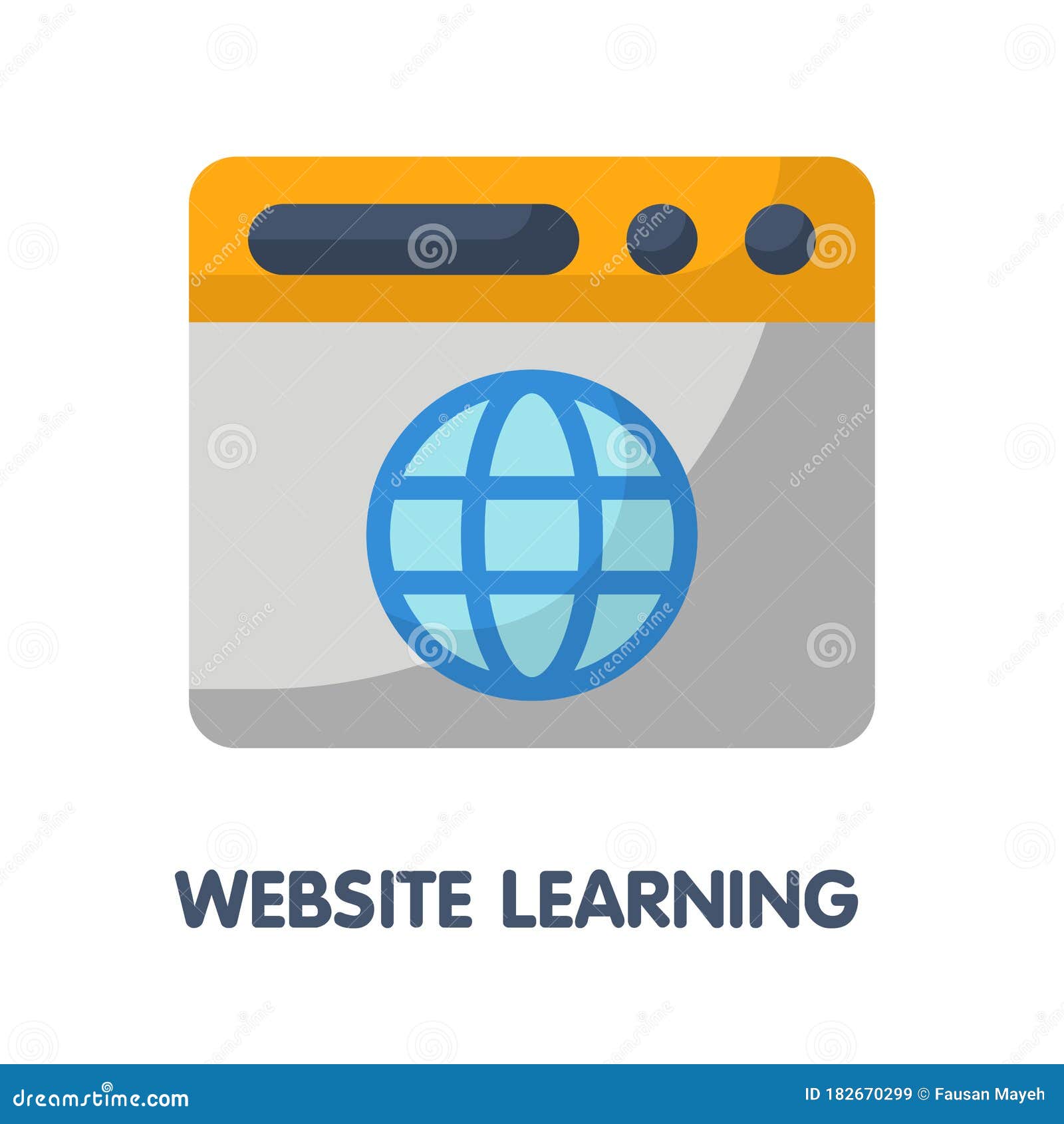 Ilustración De Diseño De Icono De Estilo Plano De Aprendizaje De Sitios ... Ilustración De Diseño De Icono De Estilo Plano De Aprendizaje De Sitios ...