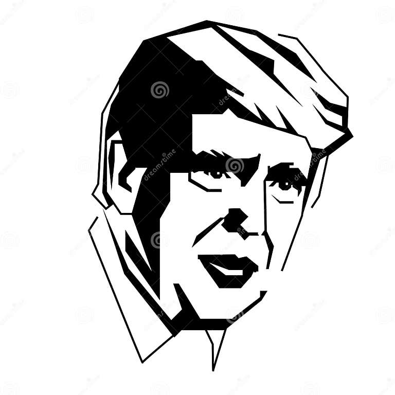 Ilustración De Retrato Vectorial Donald Trump Foto Editorial