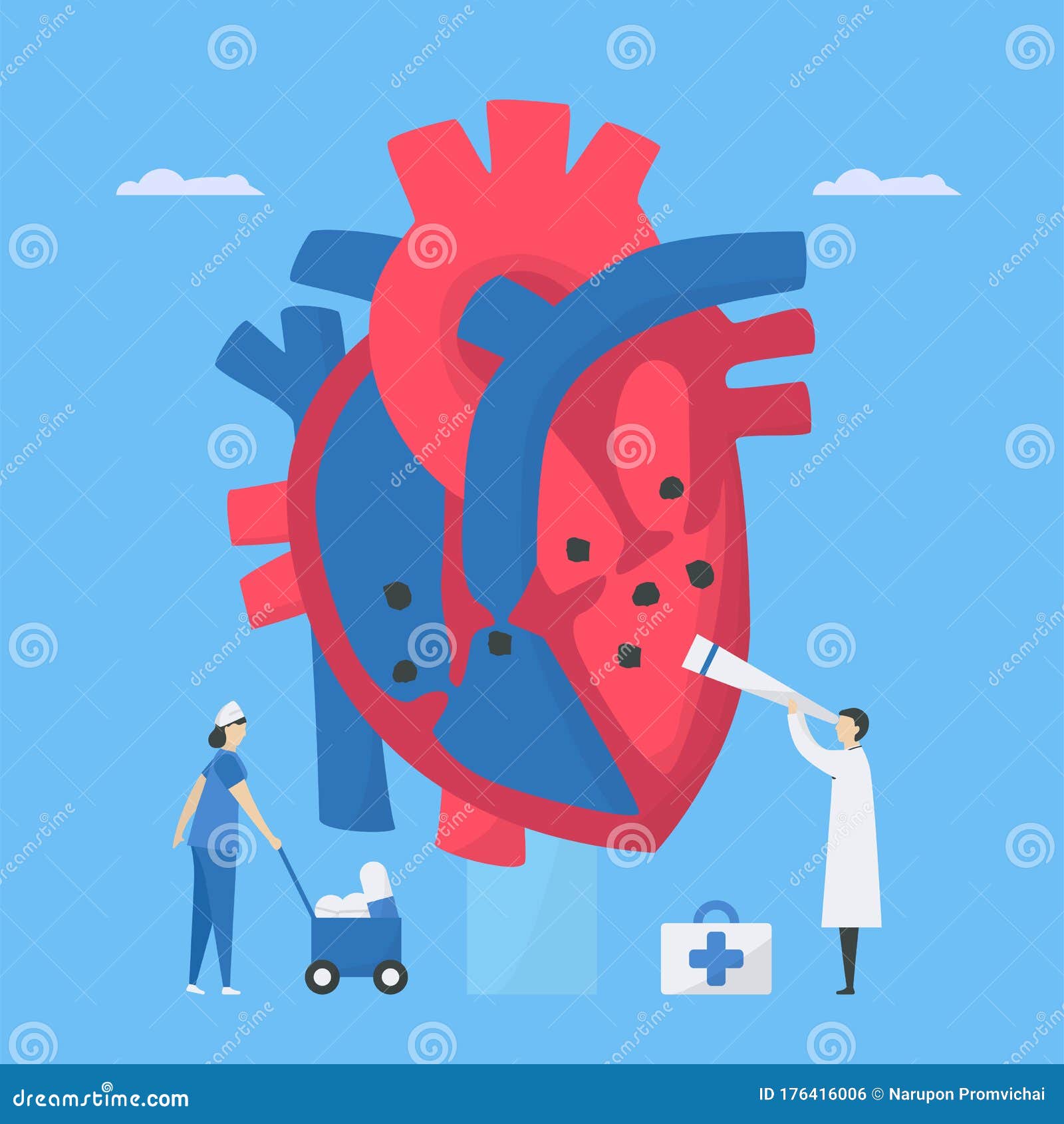 Ilustración De Vector Cardiológico Esta Enfermedad Llama Endocarditis
