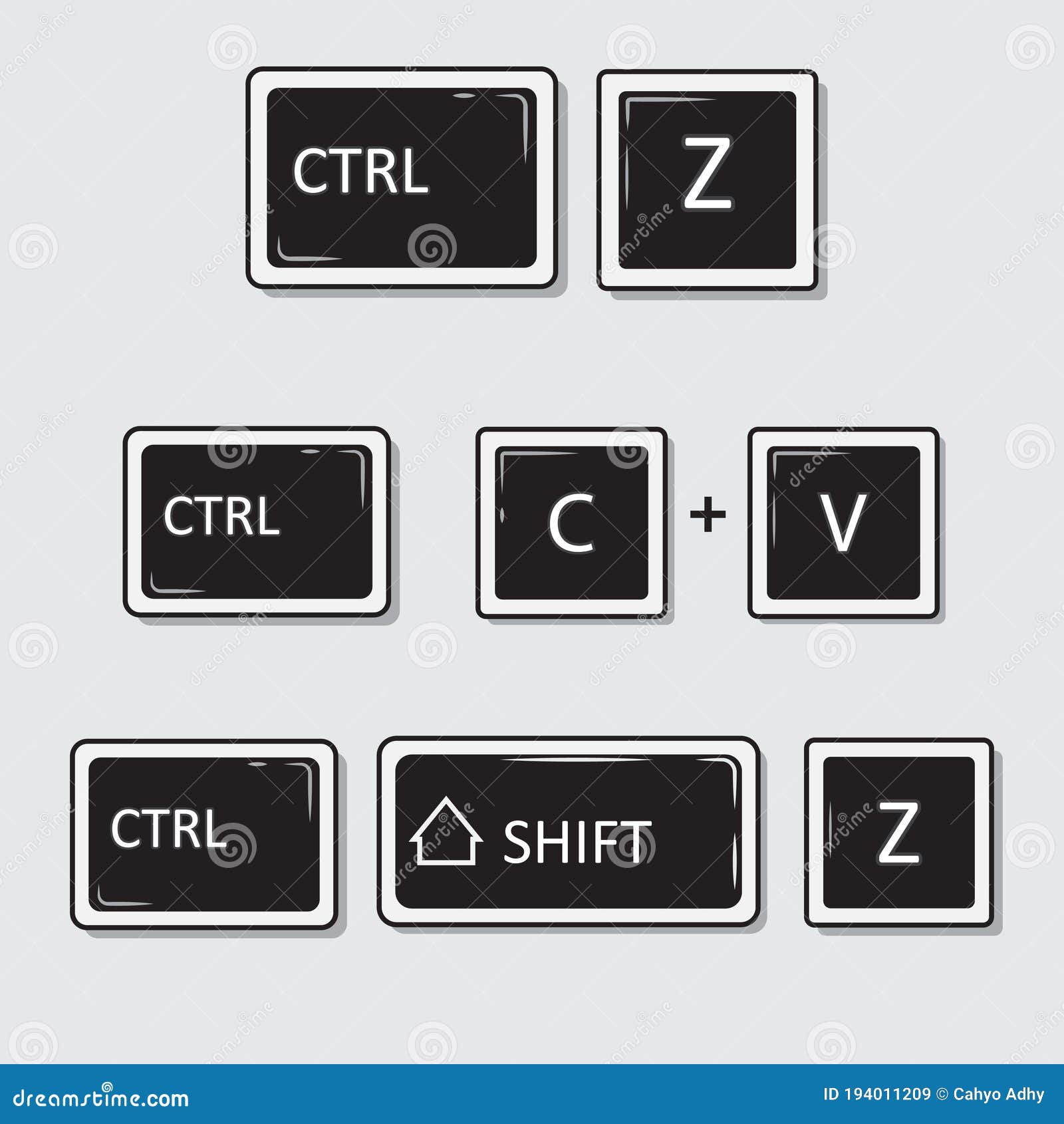 Ilustración Vector Gráfico De Comando En Teclado Para Deshacer Y Copiar ... Ilustración Vector Gráfico De Comando En Teclado Para Deshacer Y Copiar ...