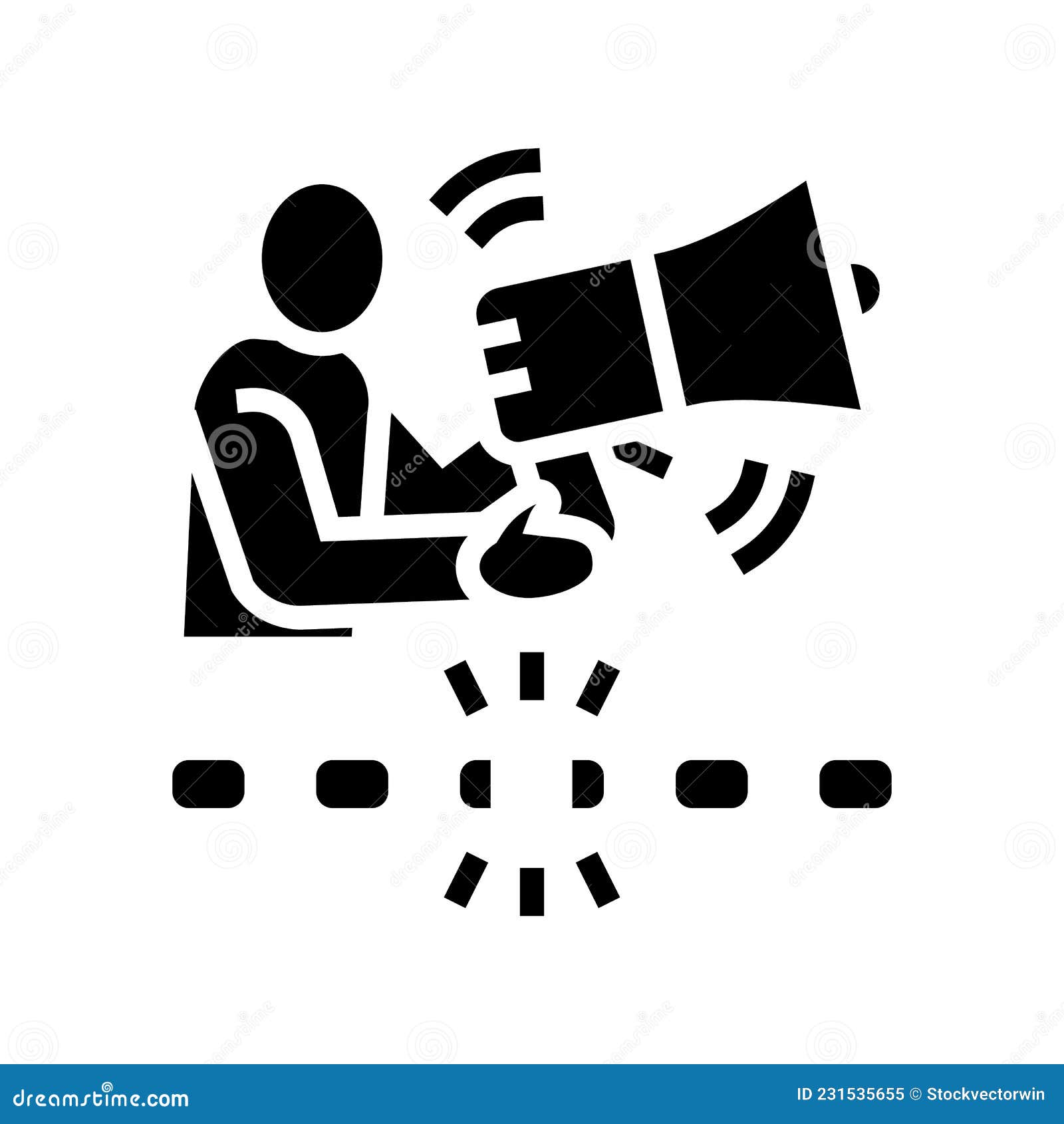 Ilustración Vectorial De Icono De Glifo De Libertad De Expresión