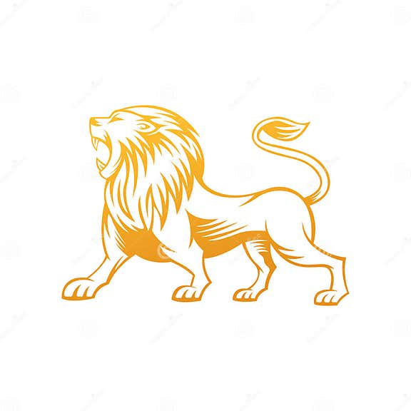 Ilustrador De Design Vetor De Logotipo De Leão Rugido Modelo De