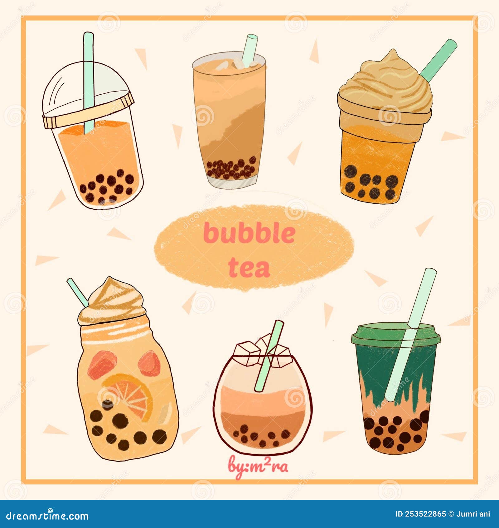 Ilustrasi Minuman Bubble Tea Yang Menyegarkan Stock Illustration ...