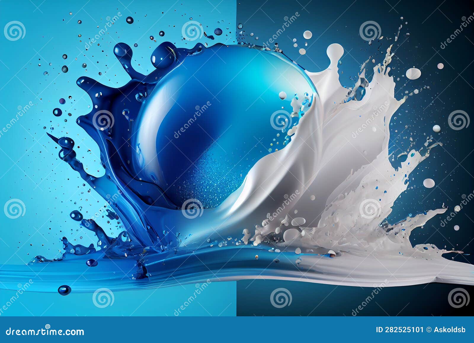 Bluish Background With Spanish Classic Facade On Shiny Metallic Color ...