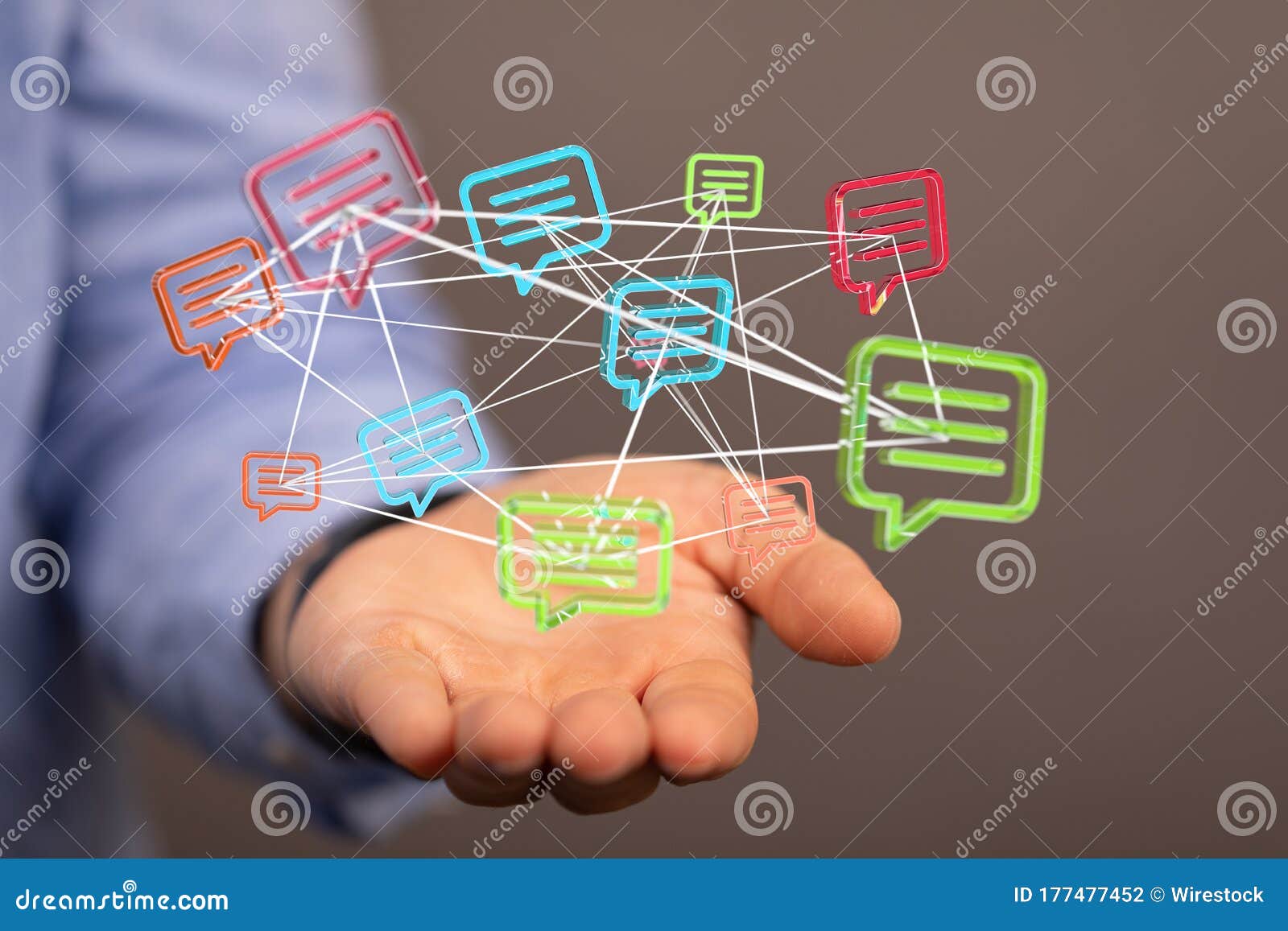 A Ilustration of a Communication Concept. the Word Communication with ...