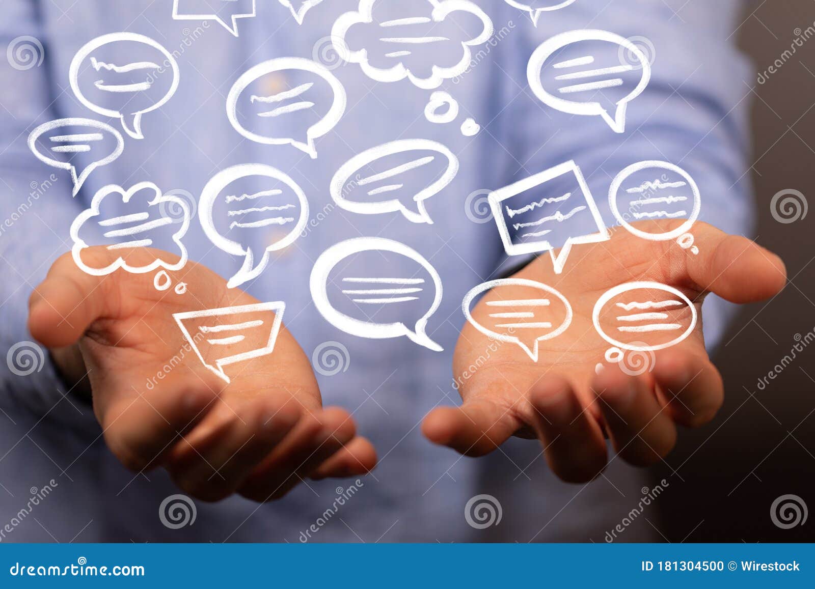A Ilustration of a Communication Concept. the Word Communication with ...