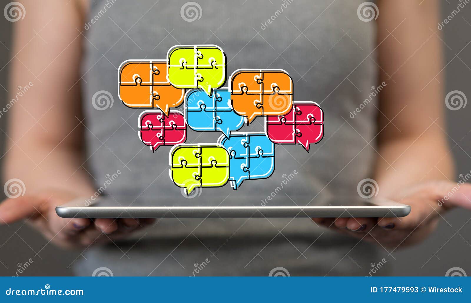 A Ilustration of a Communication Concept. the Word Communication with ...