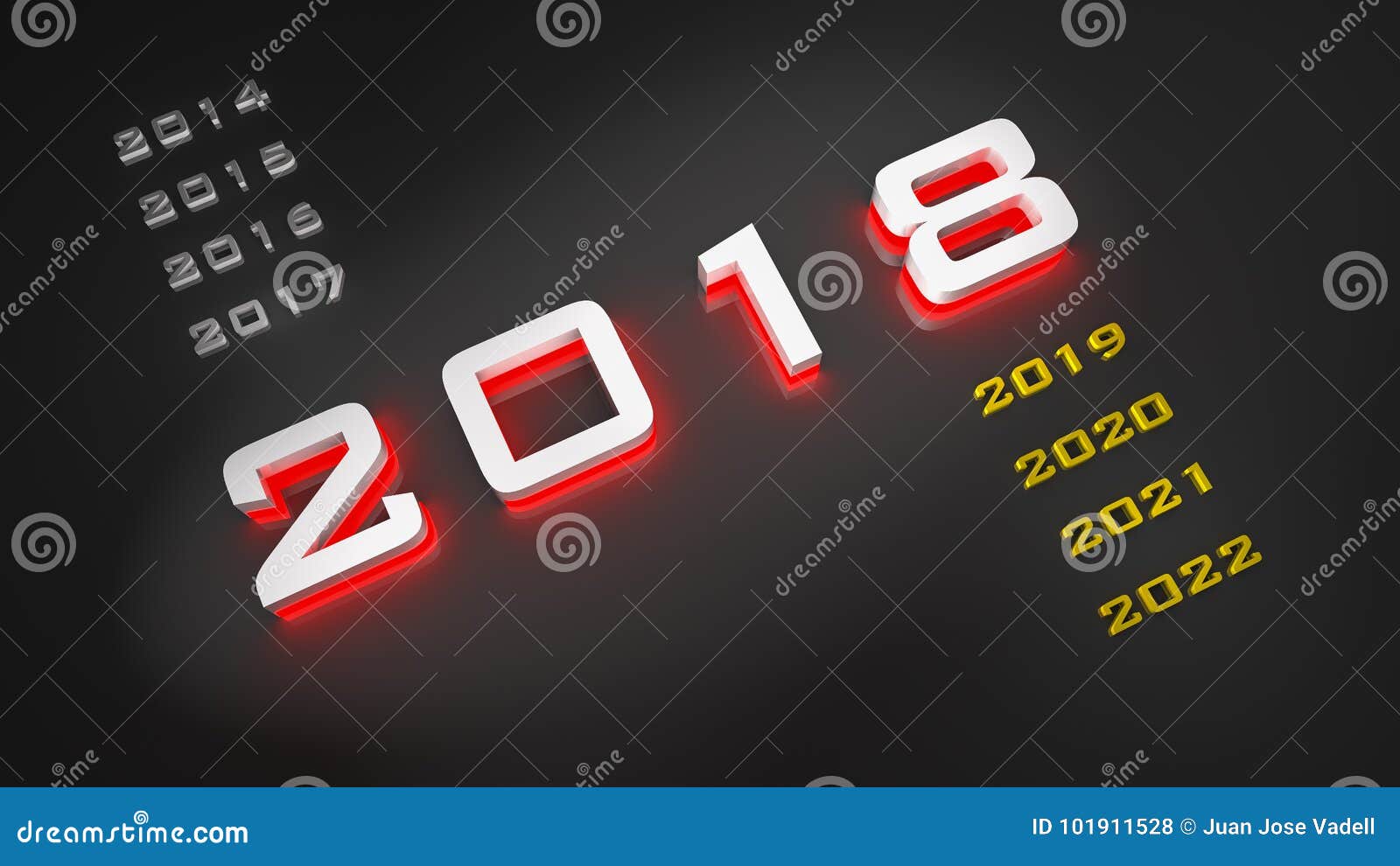 Ilustration 2018 in 3D, 2018 Stock Illustration - Illustration of ...