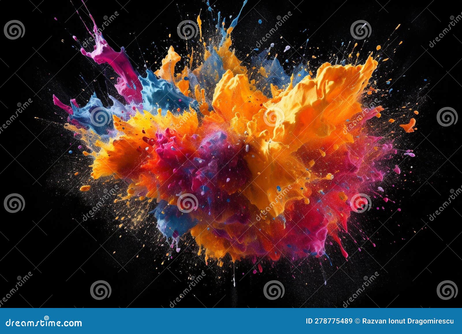 Ilustration of a Dynamic and Explosive Splash of Vibrant Paint. Ai ...