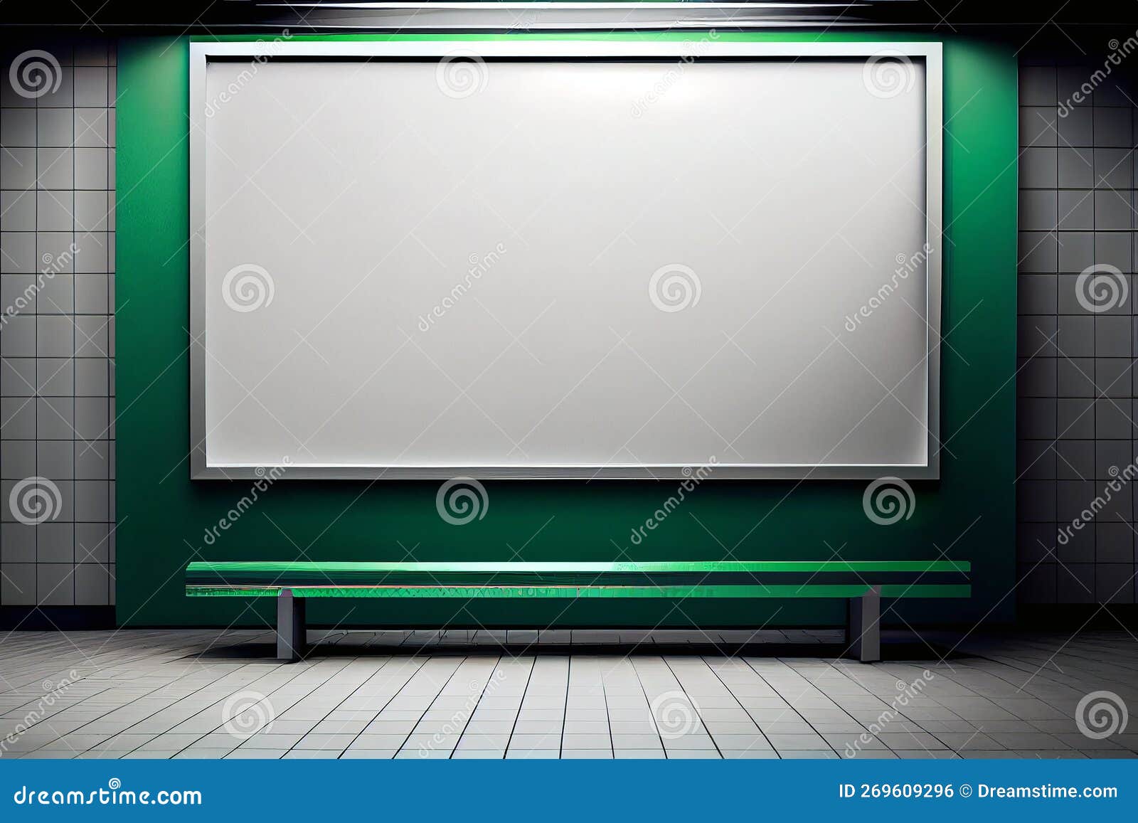 Ilustration, Empty Advertisement Light Box on the Underground Subway ...