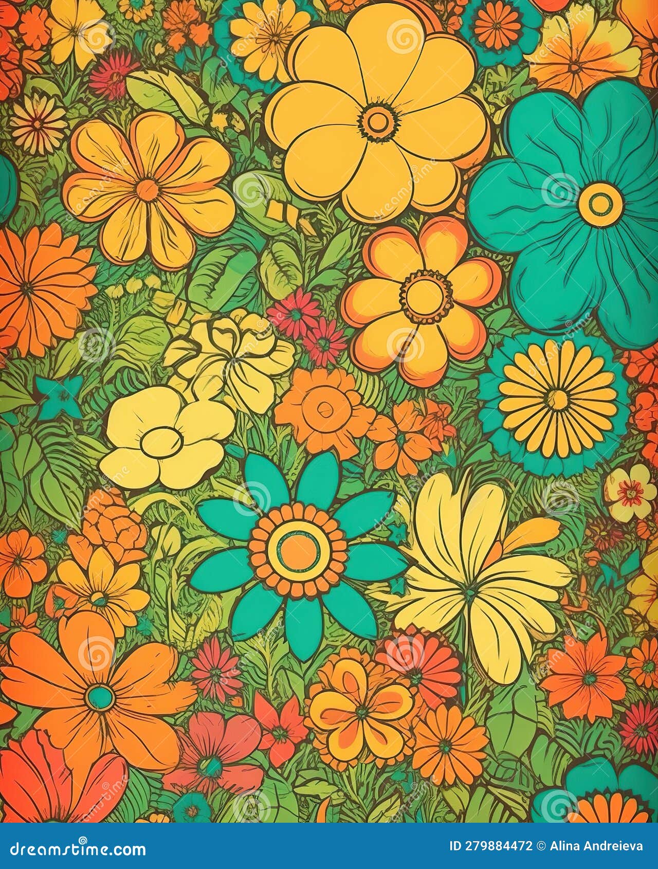 Ilustration of Hippie Wallpaper Stock Illustration - Illustration of ...