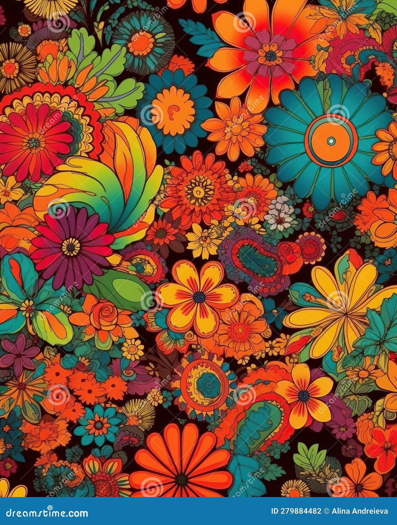 Ilustration of Hippie Wallpaper Stock Illustration - Illustration of ...