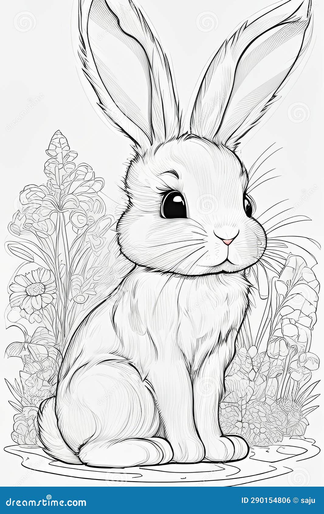 Ilustration Graphic Coloring Book of Rabbit Stock Illustration ...