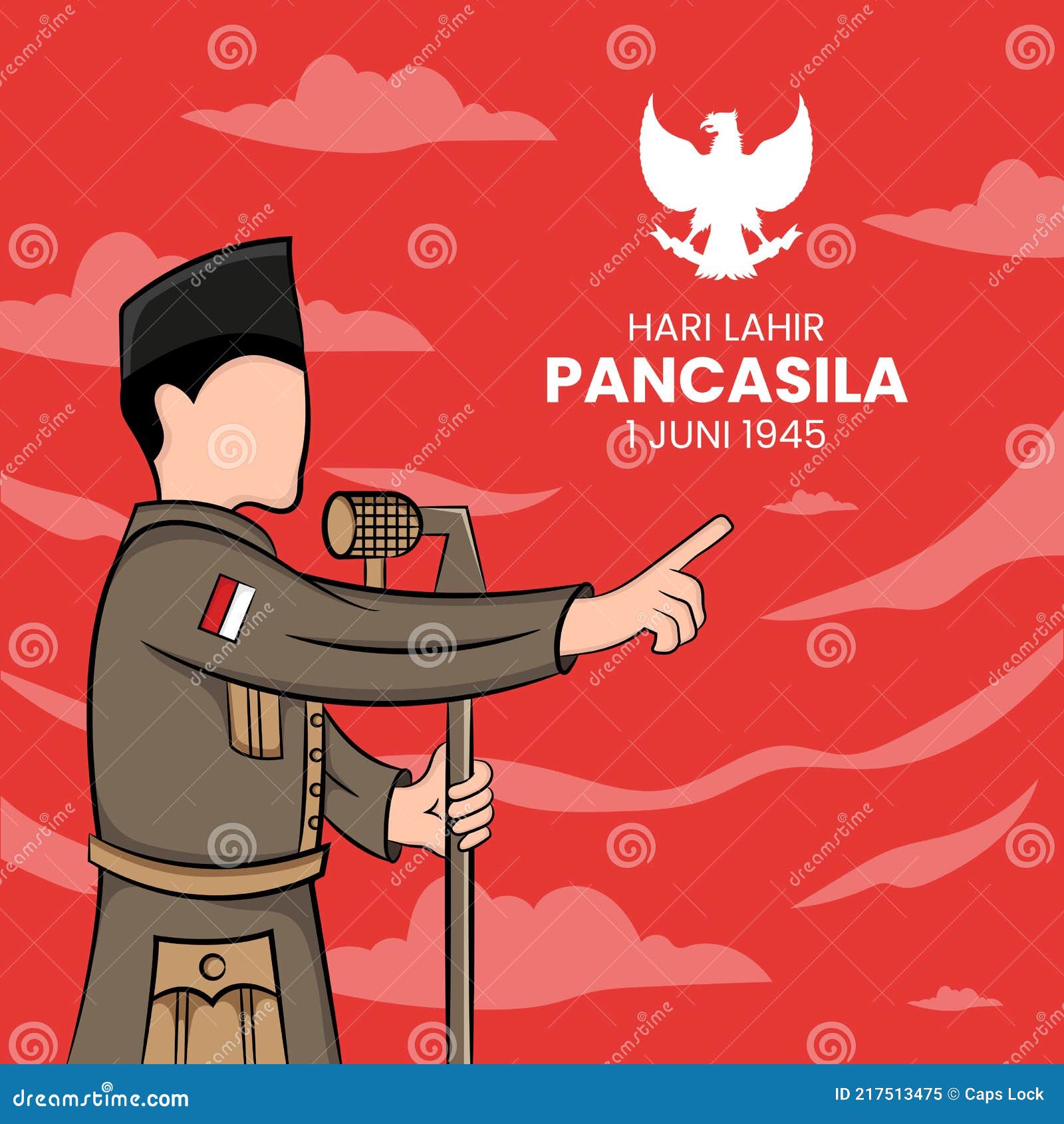 Ilustração Do Dia De Pancasila Feliz. Tradução : Selamat Hari Lahir ... Ilustração Do Dia De Pancasila Feliz. Tradução : Selamat Hari Lahir ...