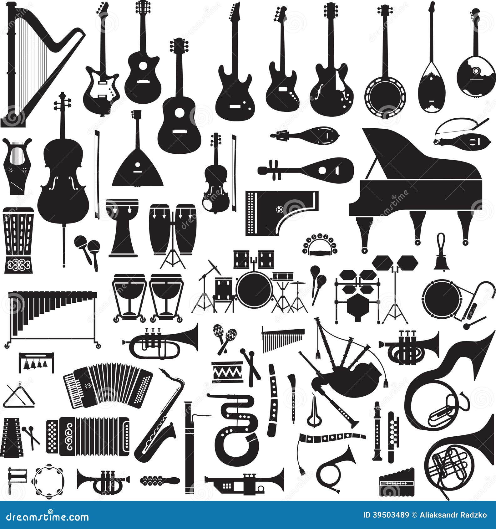 60 Imágenes De Instrumentos Musicales Ilustración del Vector ...