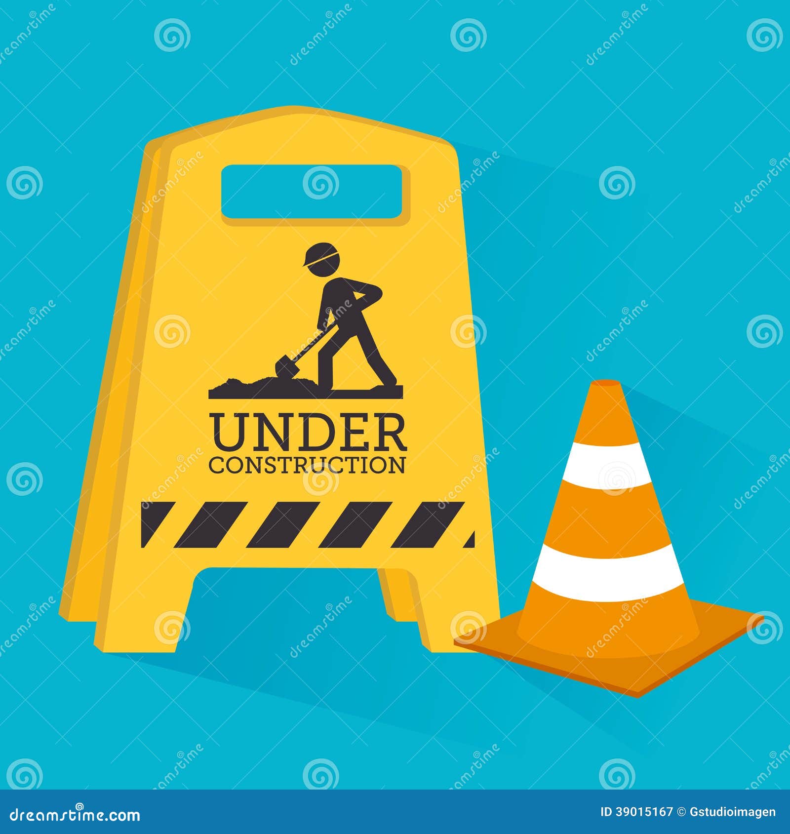 Im Bau vektor abbildung. Illustration von kegel, piktogramm - 39015167