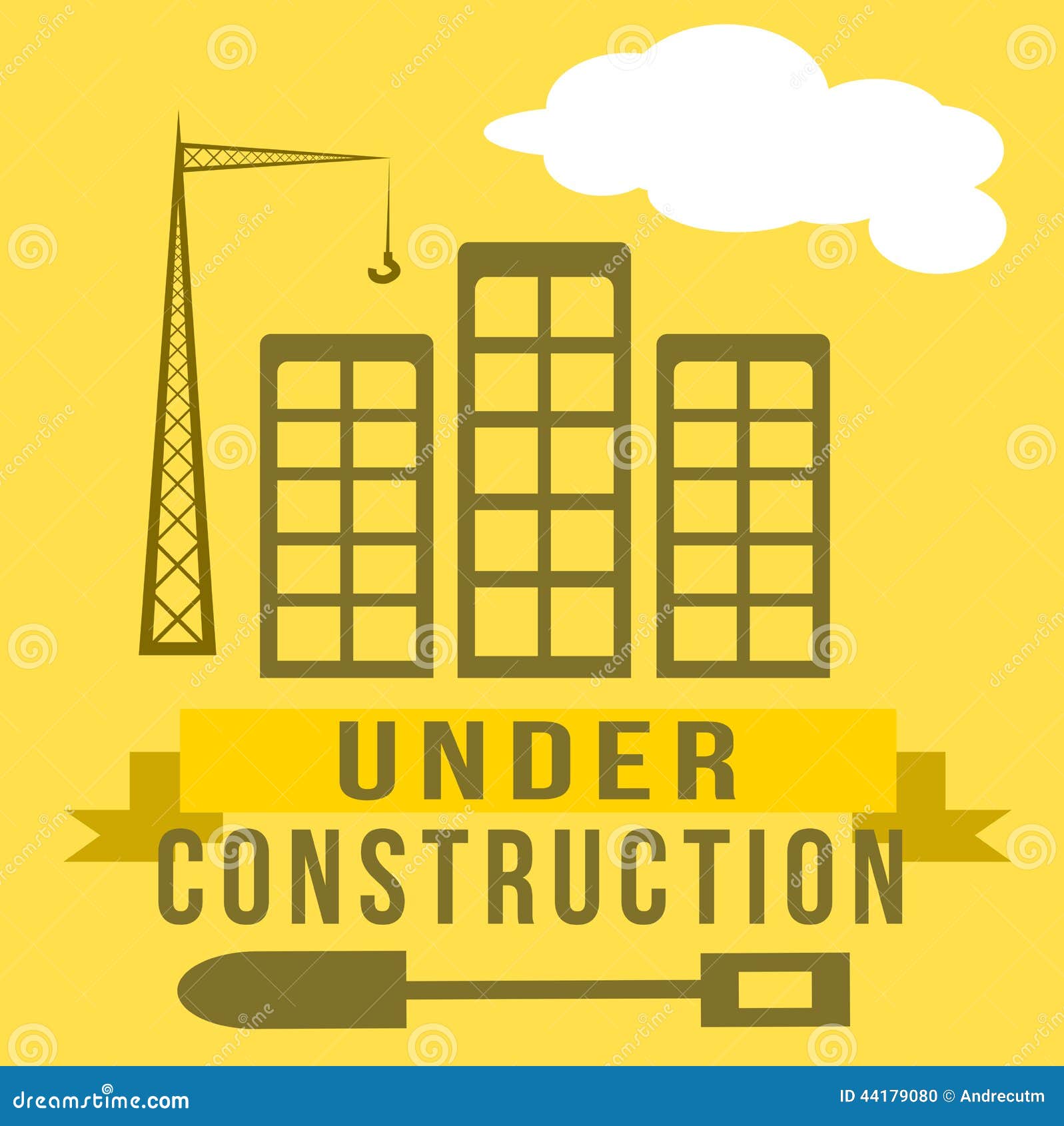 Im Bau Zeichen vektor abbildung. Illustration von gebäude - 44179080
