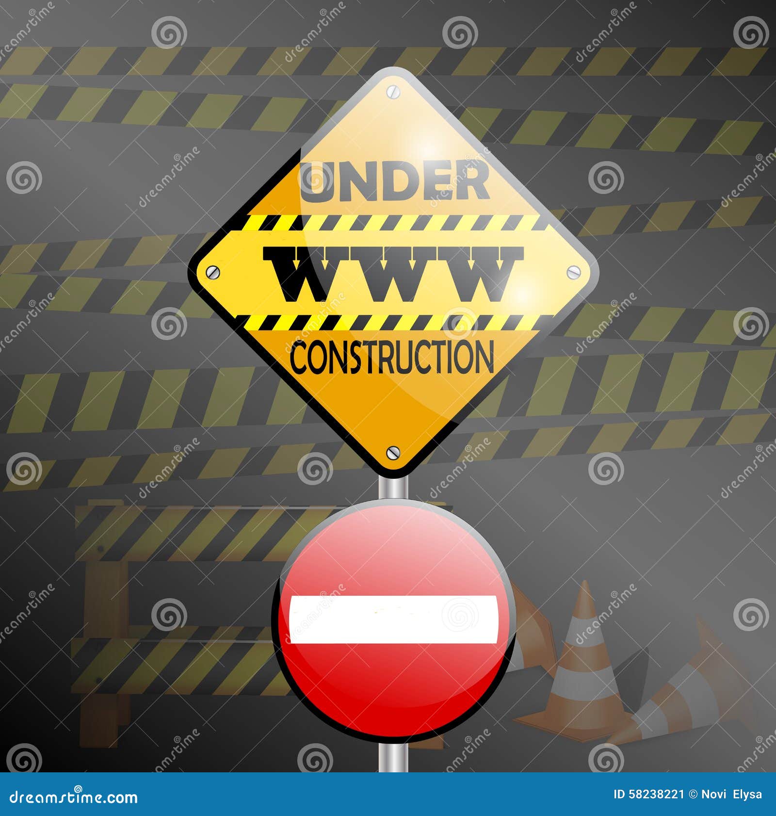 Im Bau Zeichen vektor abbildung. Illustration von gelb - 58238221