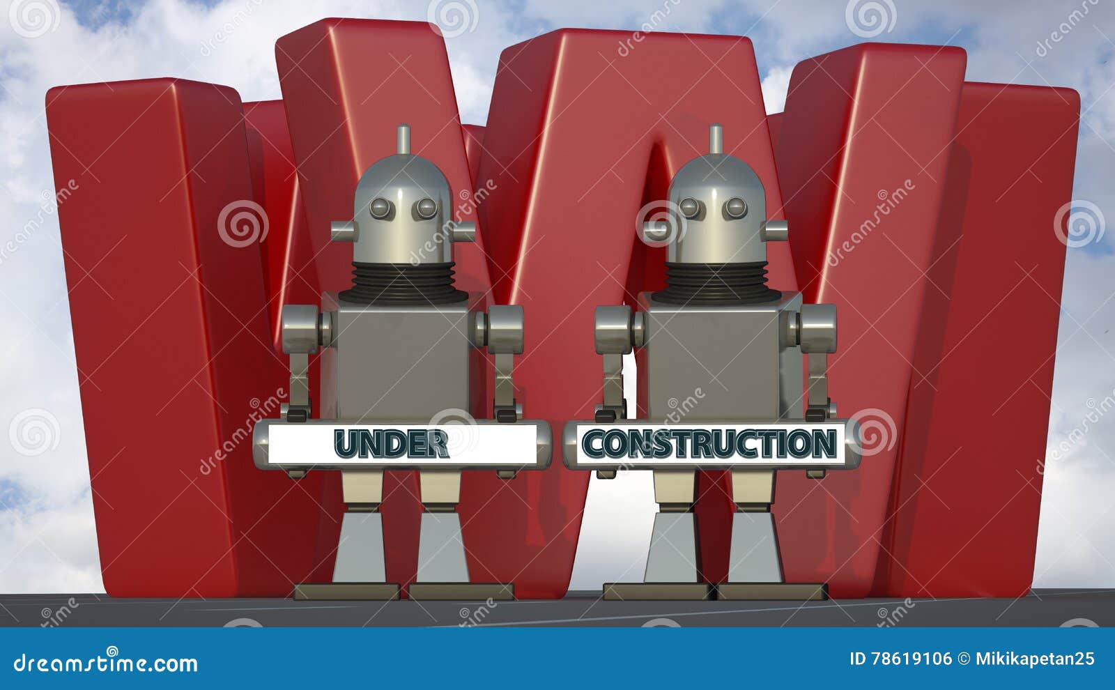 Im Bau Zeichen 3d stock abbildung. Illustration von industrie - 78619106