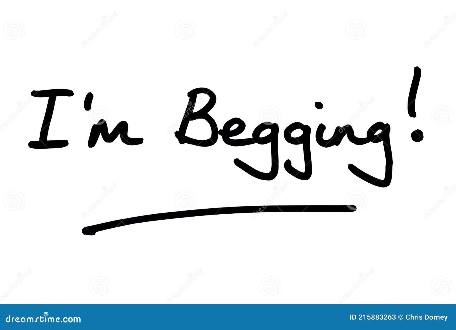 Im Begging stock illustration. Illustration of white - 215883263