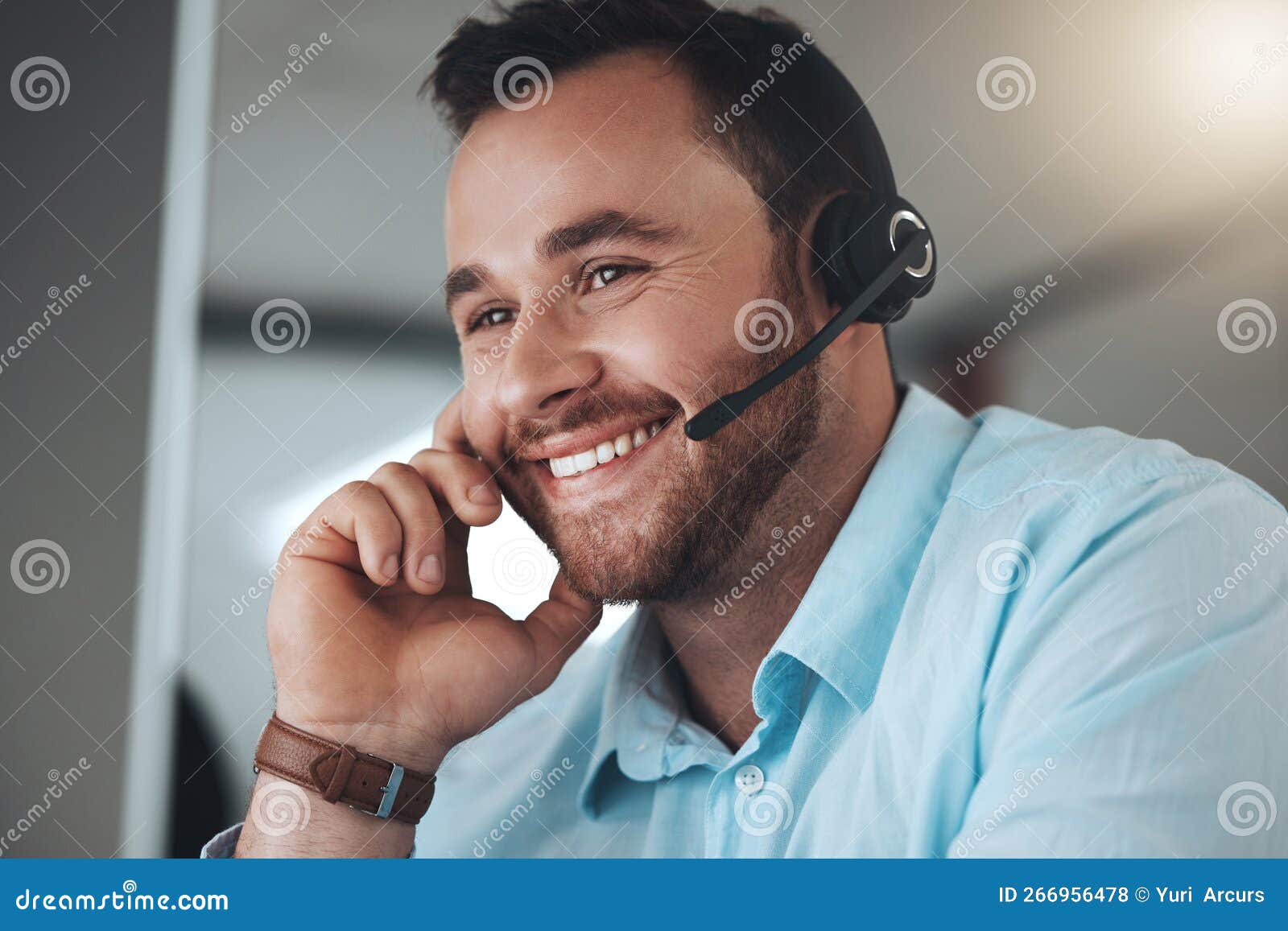 Im the Best Agent on the Job. a Young Call Centre Agent Sitting Alone ...