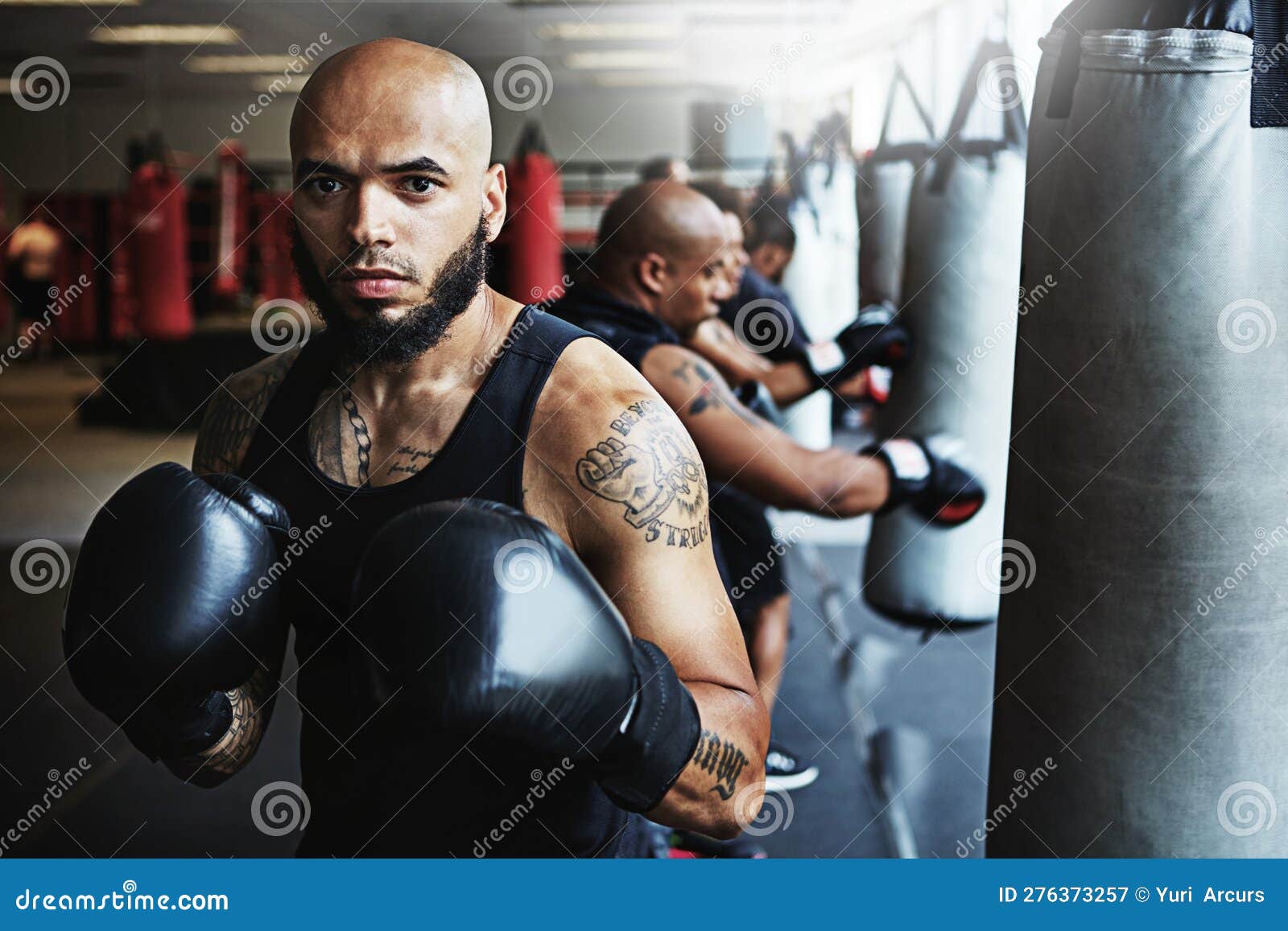 Im a Fighter by Nature. a Male Boxer Training at the Gym. Stock Image ...