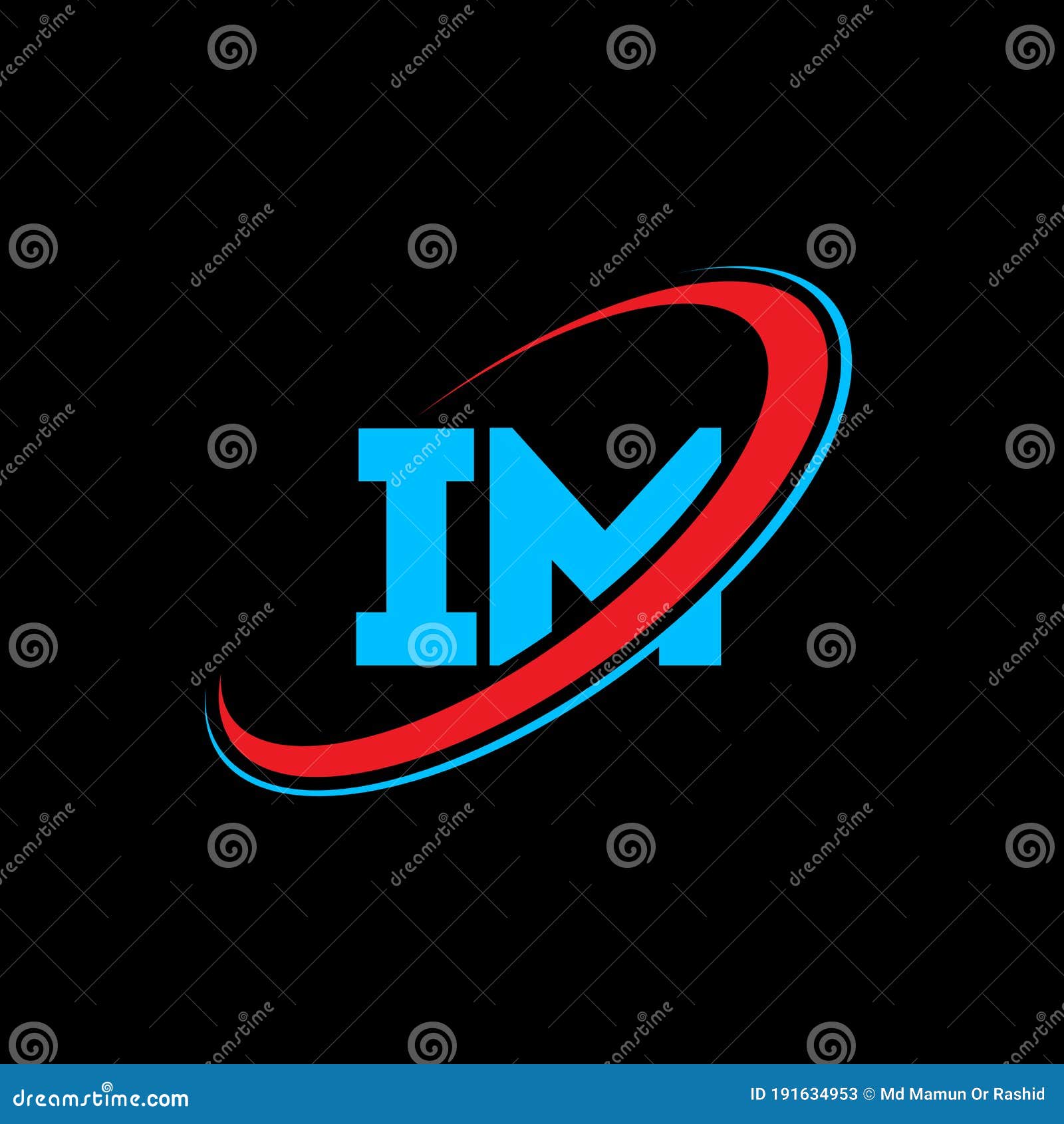 IM I M Letter Logo Design. Initial Letter IM Linked Circle Uppercase ...