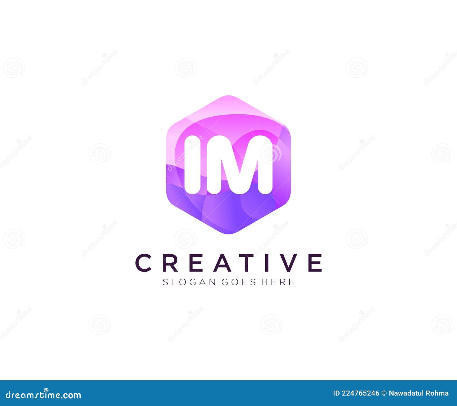 IM Initial Logo with Colorful Hexagon Modern Business Alphabet Logo ...