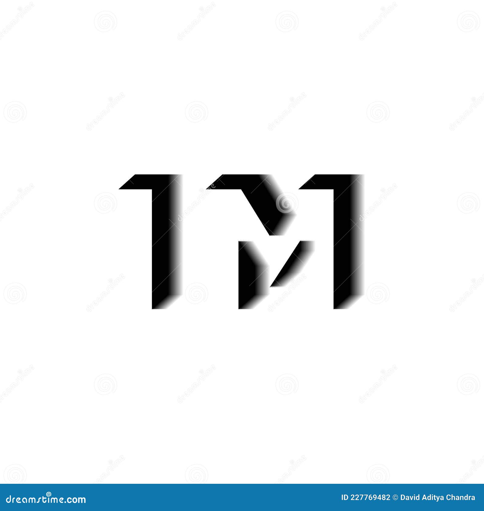 IM Monogram Shadow Shape Style Stock Vector - Illustration of design ...
