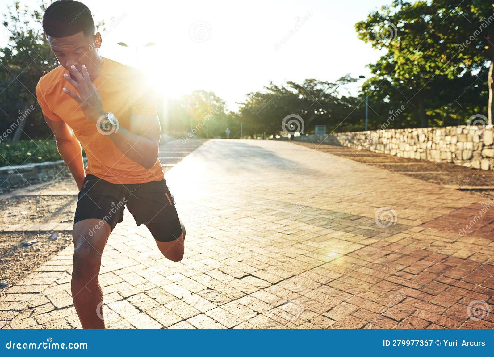 Im Out Recycling My Energy. a Young Man Out for a Run. Stock Image ...