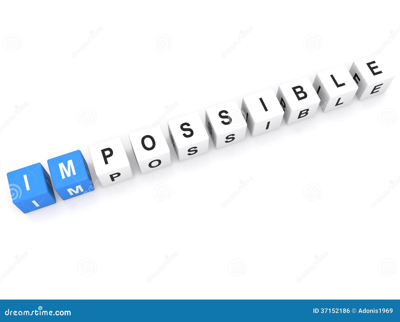 Impossible word stock photo. Image of blue, white, cube - 37152186