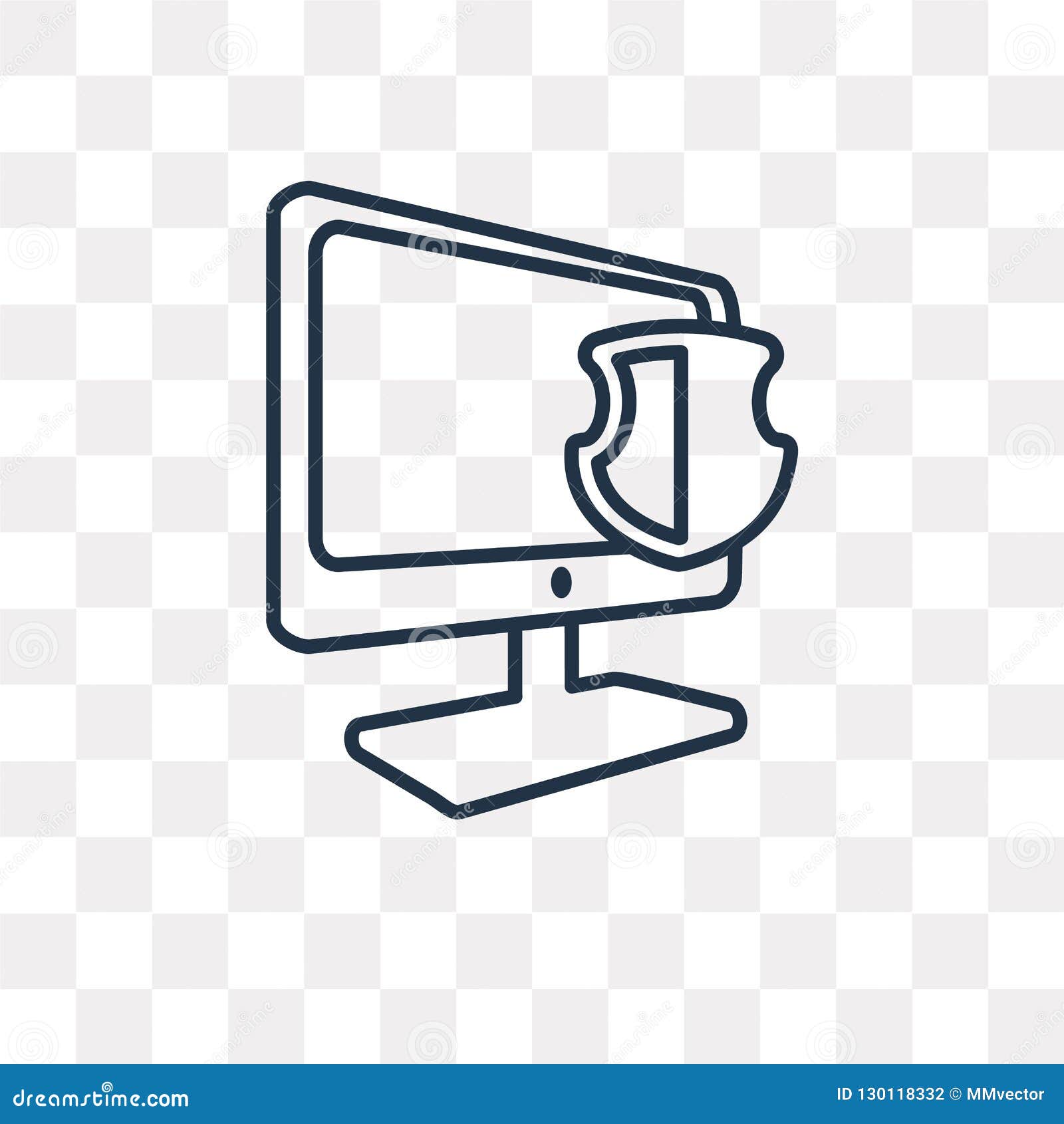 IMac Vector Icon Isolated On Transparent Background, Linear IMac ...