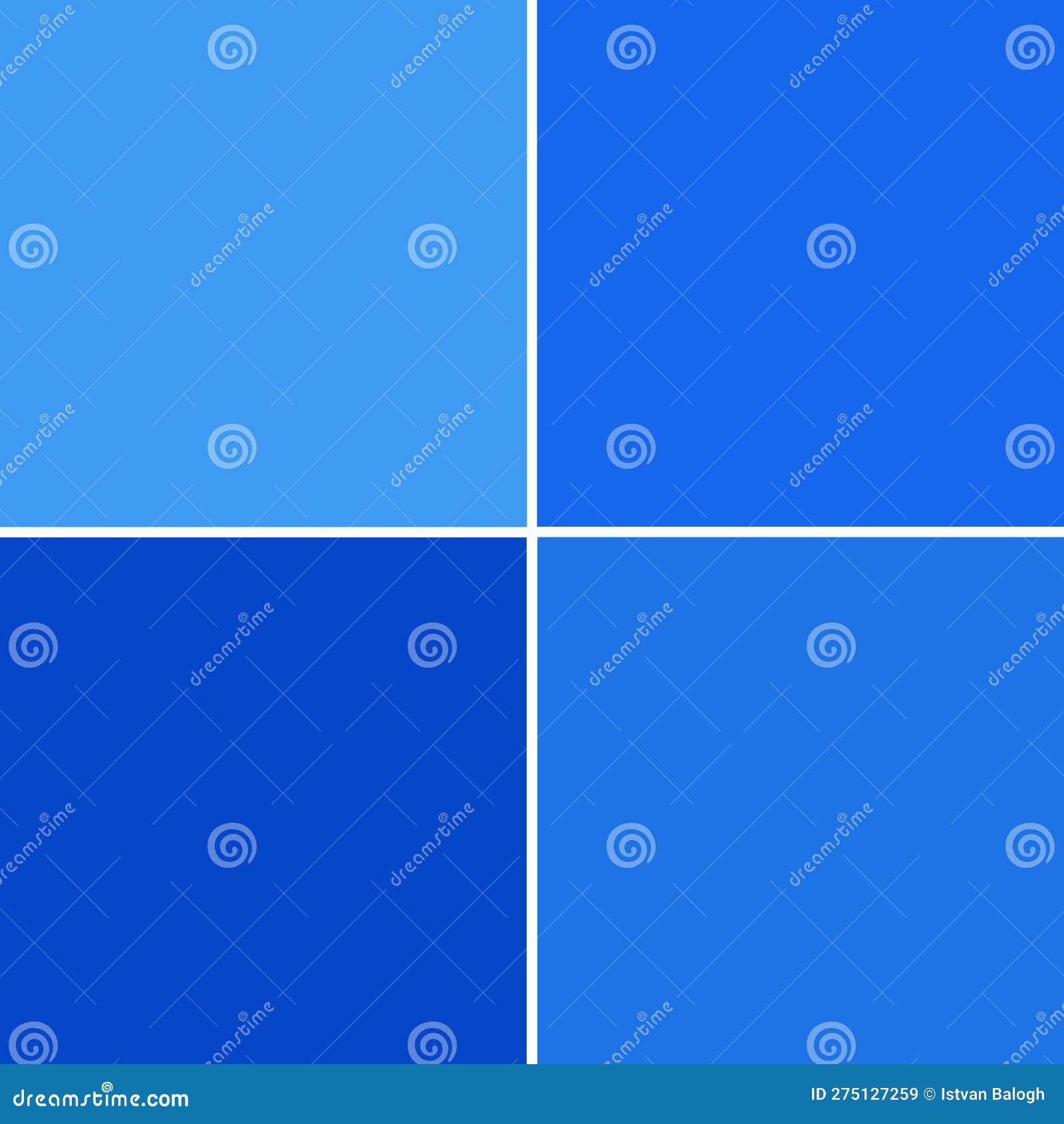Image of 4 Blue Square Quadrants. Light, Medium an Darker Blue Raster ...
