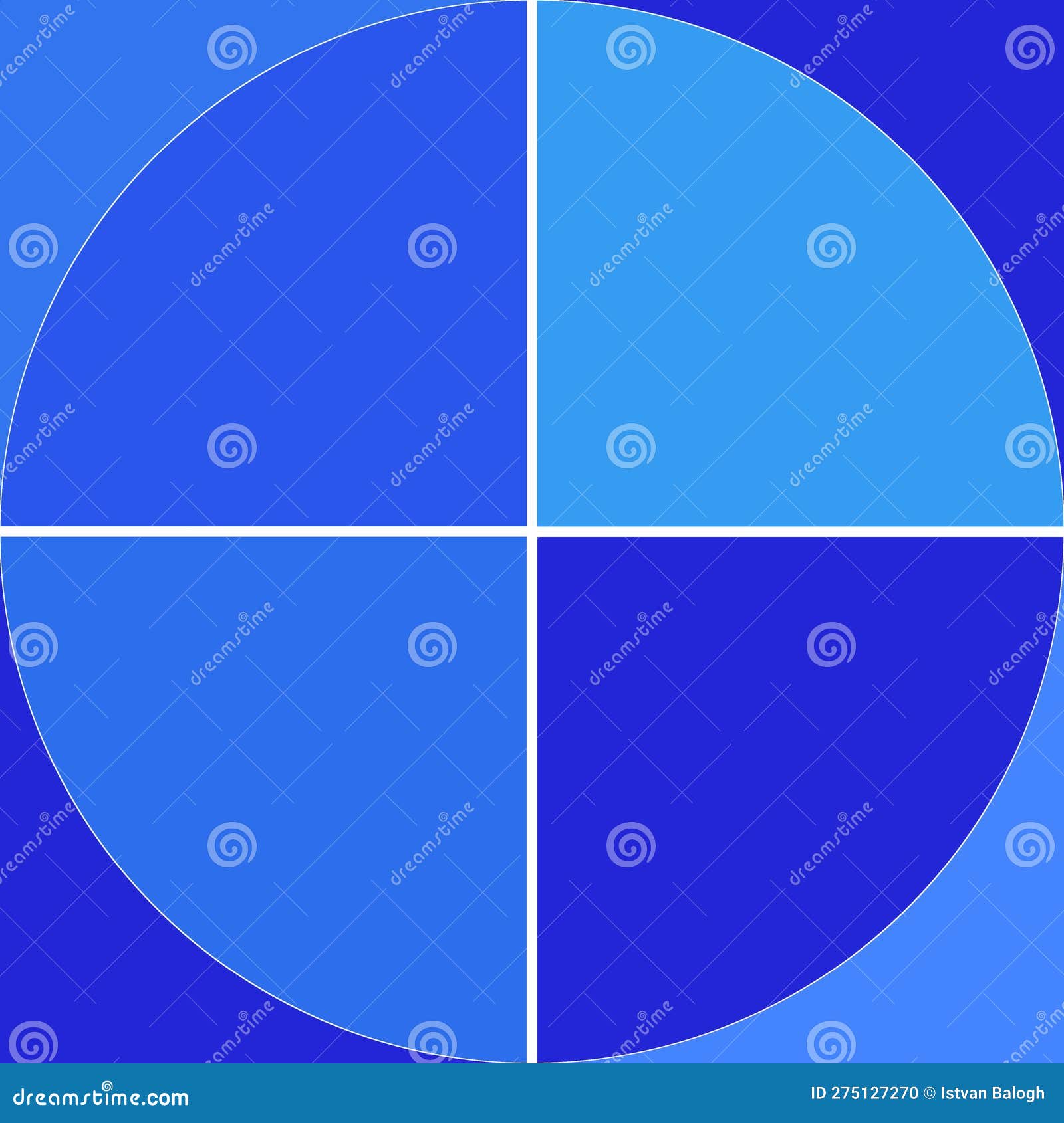 Image of 4 Blue Square Quadrants. Light, Medium an Darker Blue Raster ...