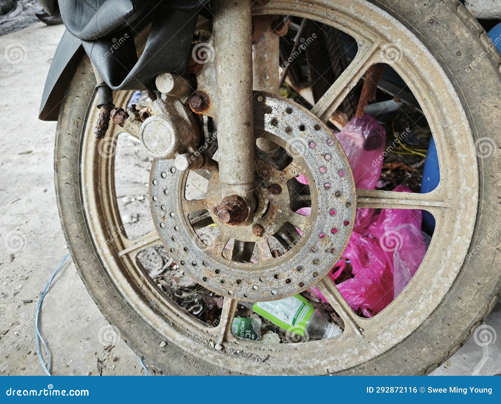 Abandoned Corroded Motorcycle in the Farm. Stock Photo - Image of ...
