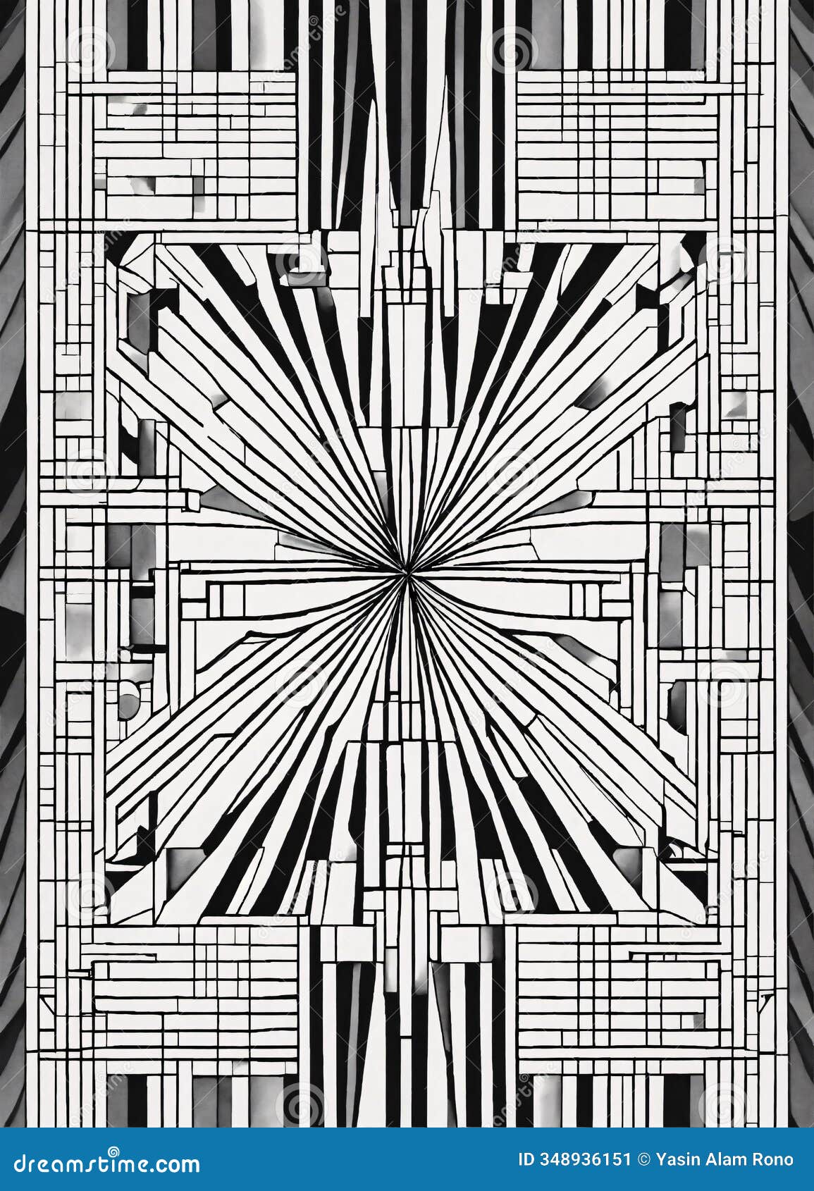 Radiating Geometric Starburst Stock Illustration - Illustration of ...