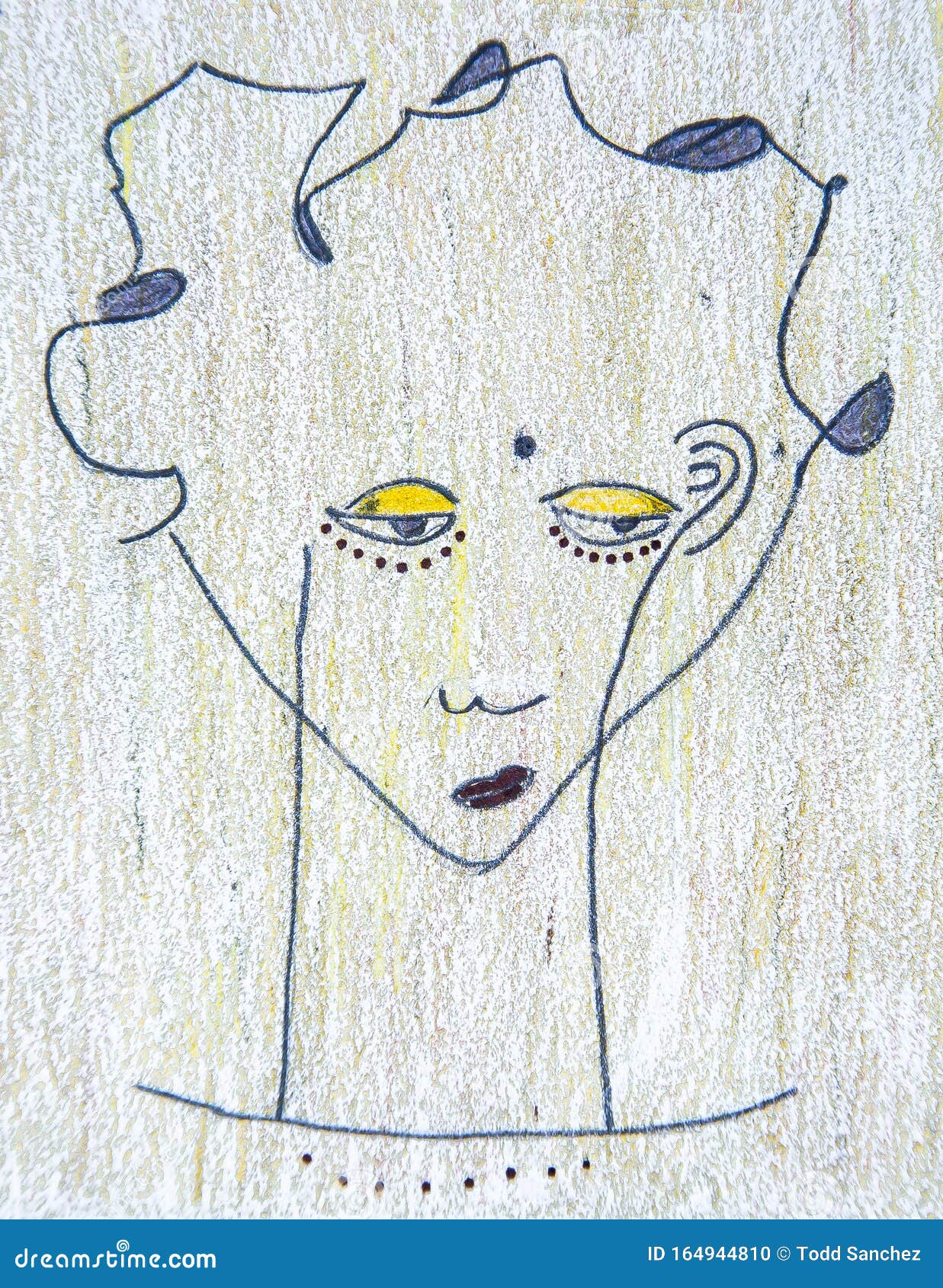 Image of Abstract Hand Drawn Face Stock Photo - Image of beautiful ...