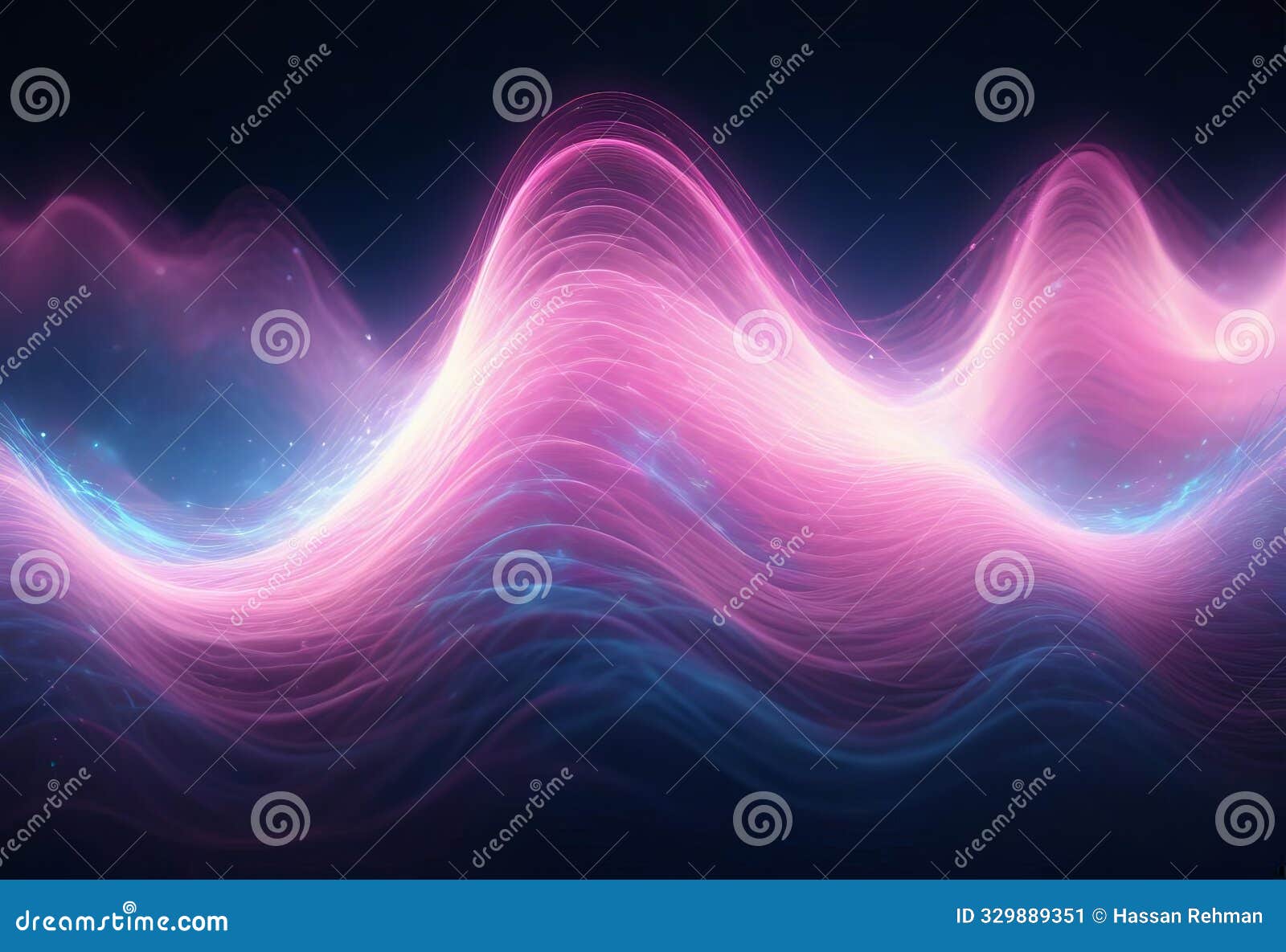 Image of Abstract Illustration of Pink Blue Frequency Signal Stock ...