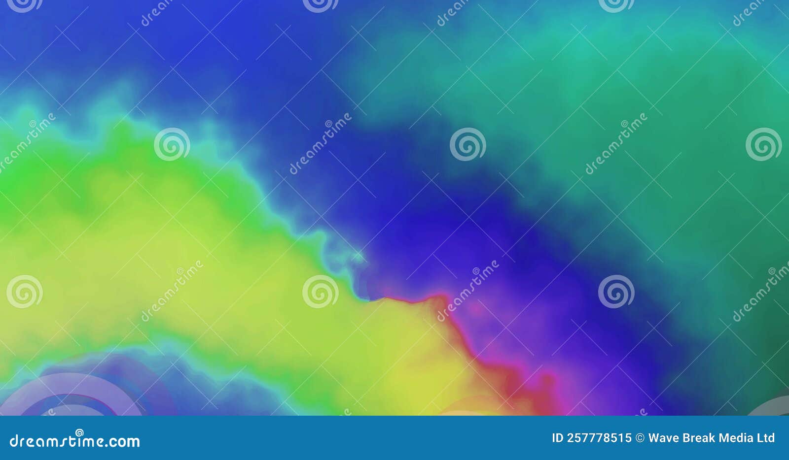 Image of Abstract, Liquid Clouds of Merging Yellow, Blue and Green ...
