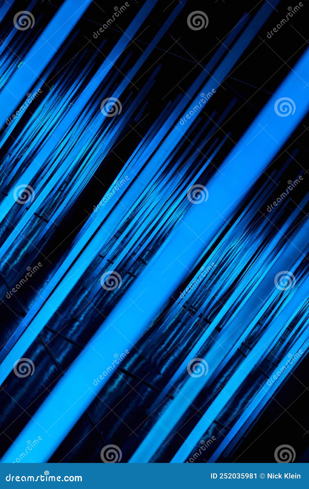 Abstract Neon Light Poles Angled in Blue Editorial Photo - Image of ...