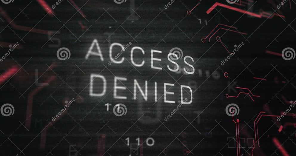 Image of Access Denied Text and Data Processing Over Computer Motherboard Stock Illustration ...