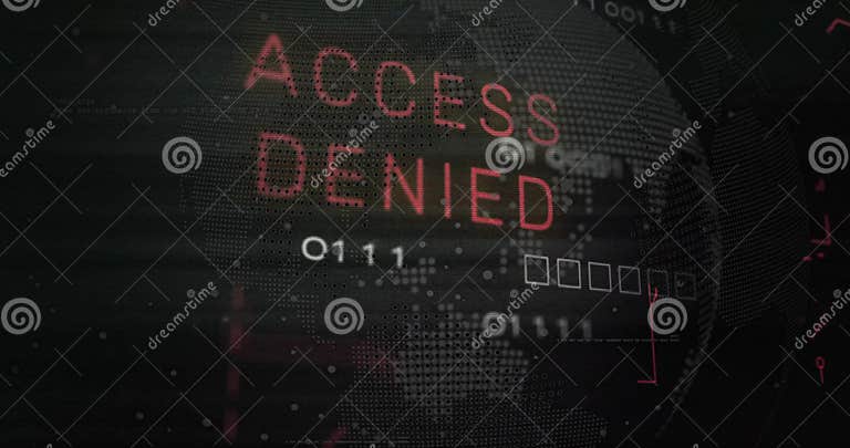 Image of Access Denied Text Over Processing Data on Black Interface ...