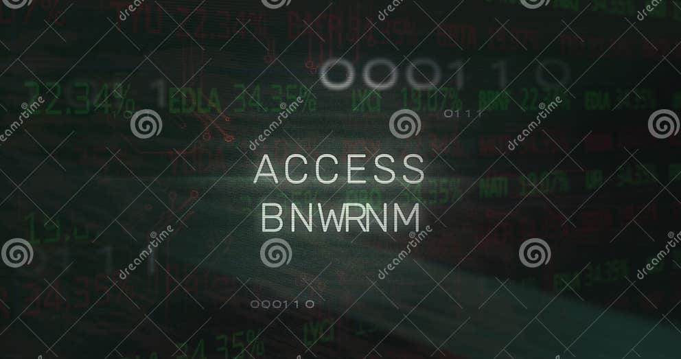 Image of Access Denied Text, X Symbol, Binary Codes, Circuit Board Texture Over Trading Board ...