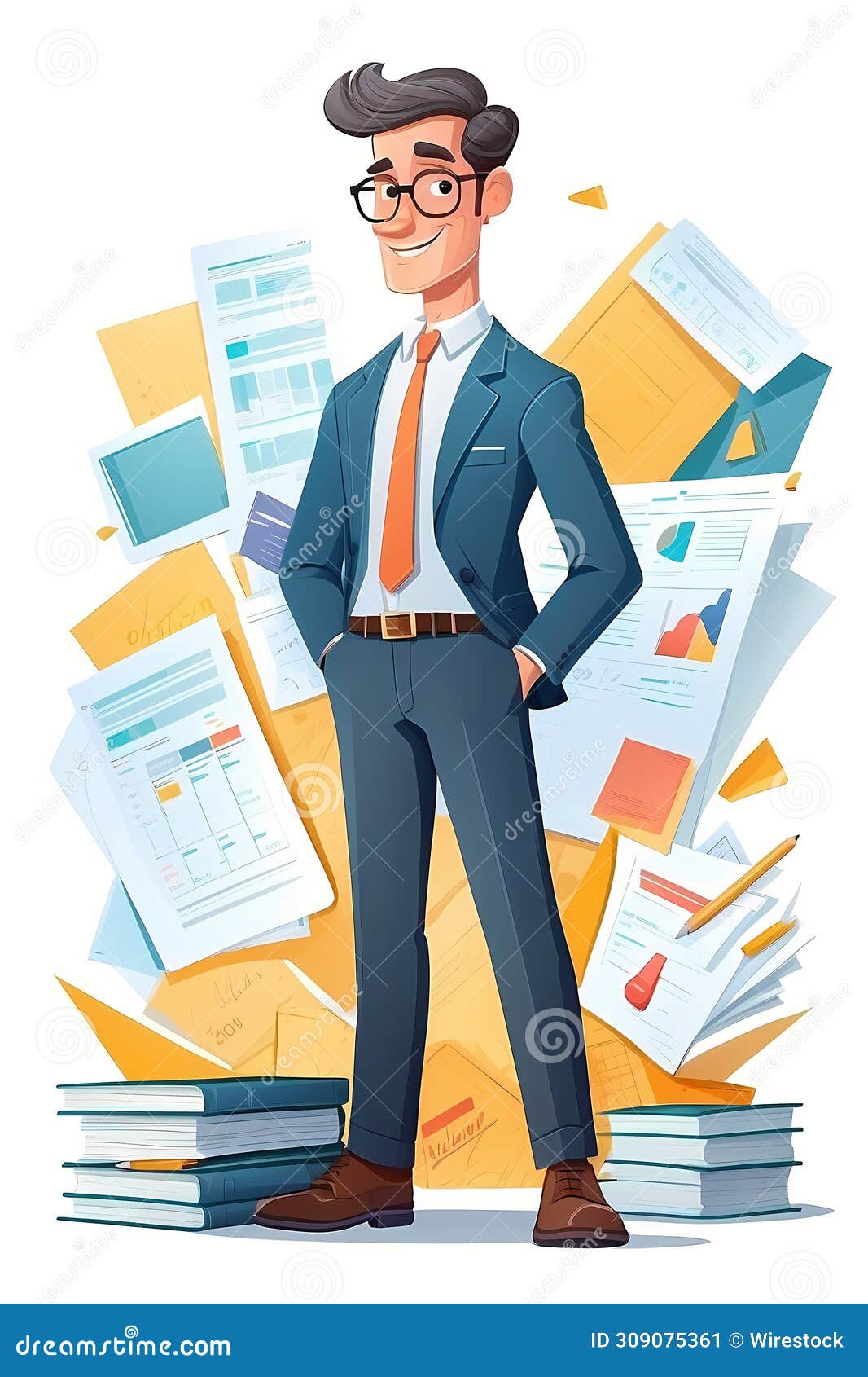 Image of an Accountant Character Meticulously Designed with Precise ...