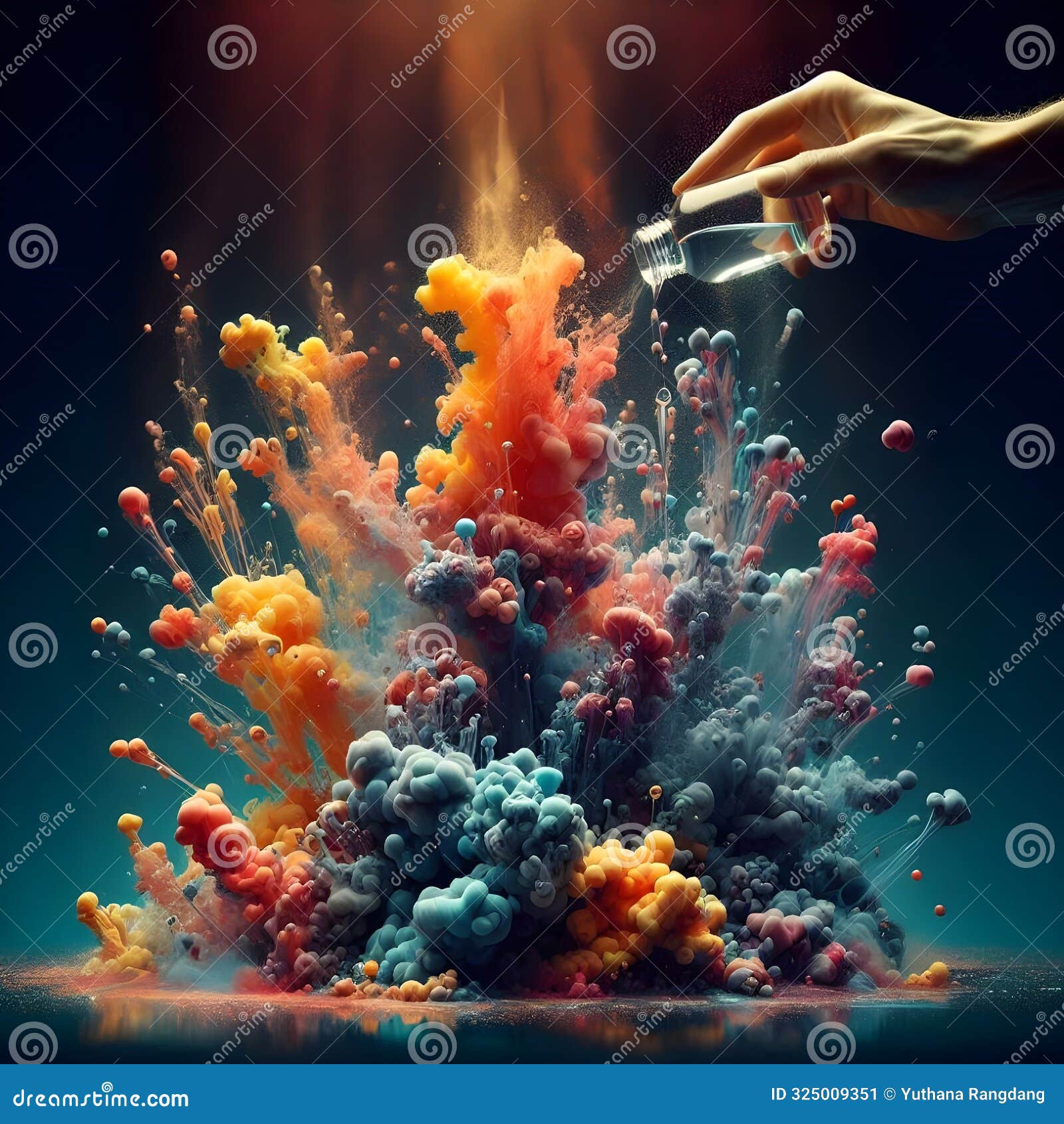 Image of Adding Color To Water with Many Effects. Stock Illustration ...
