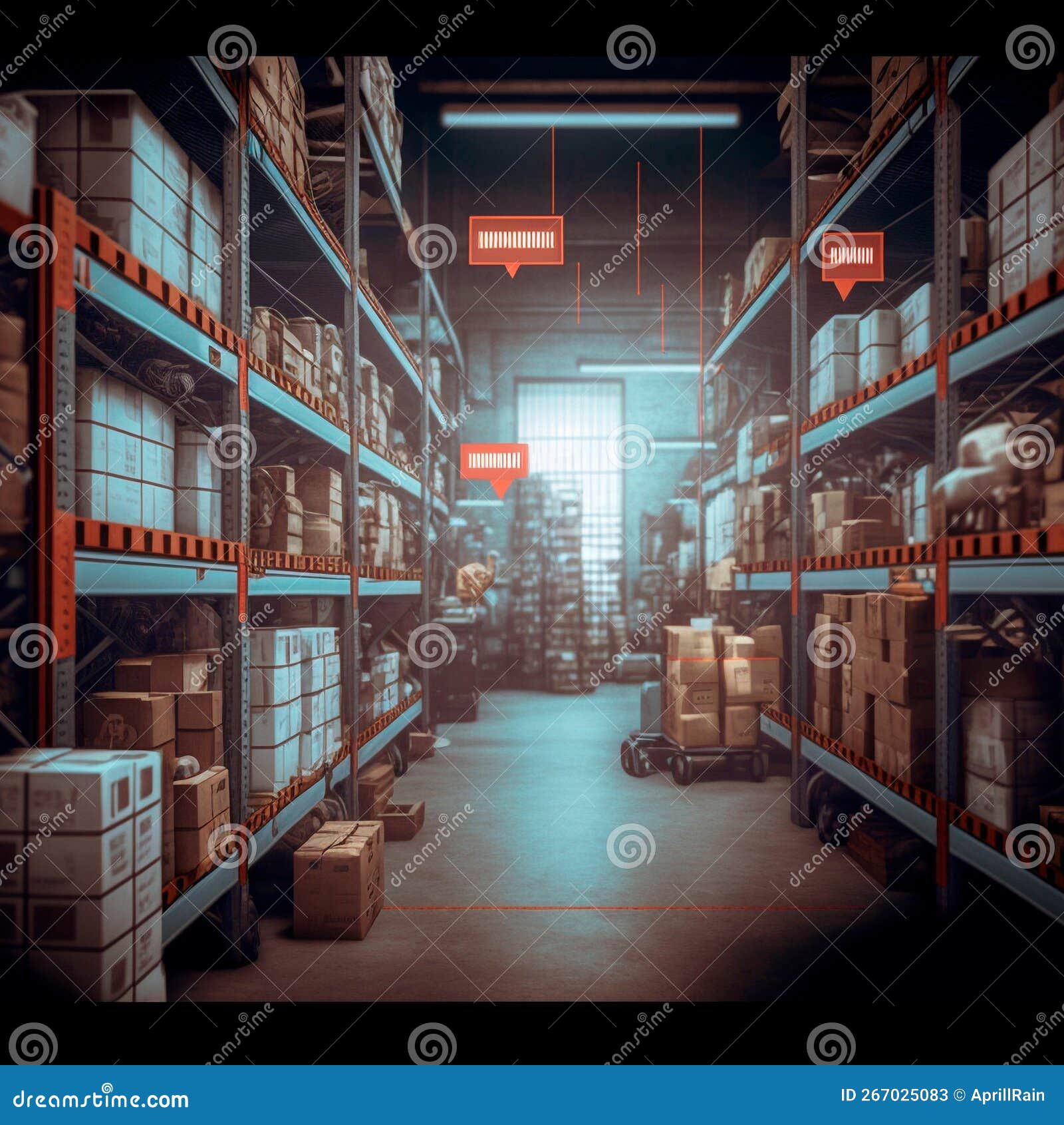 Image of an Advanced High-tech Warehouse Stock Illustration ...