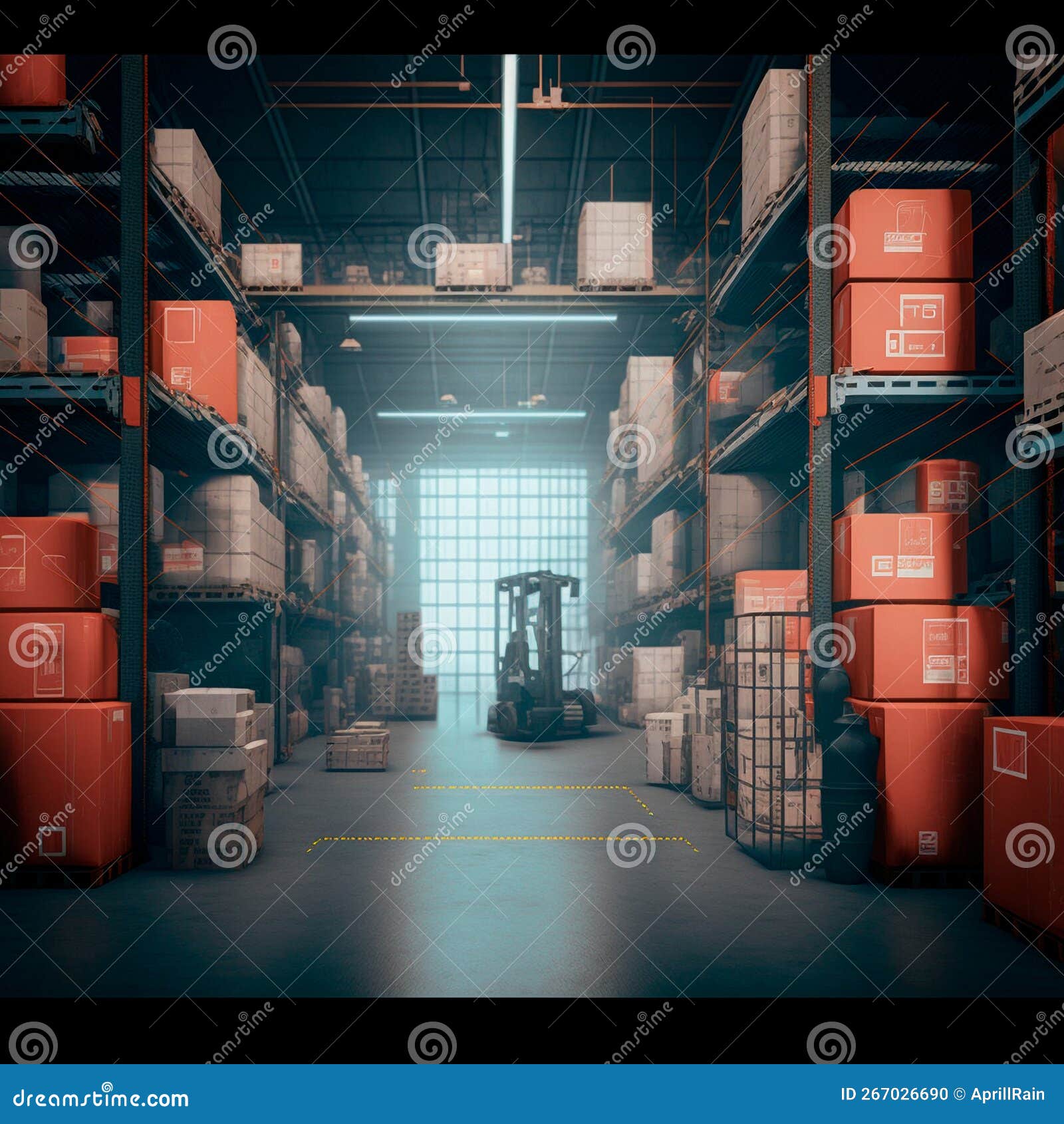 Image of an Advanced High-tech Warehouse Stock Illustration ...
